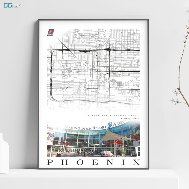 City Map of PHOENIX Talking Stick Resort Arena Home Decor - Etsy