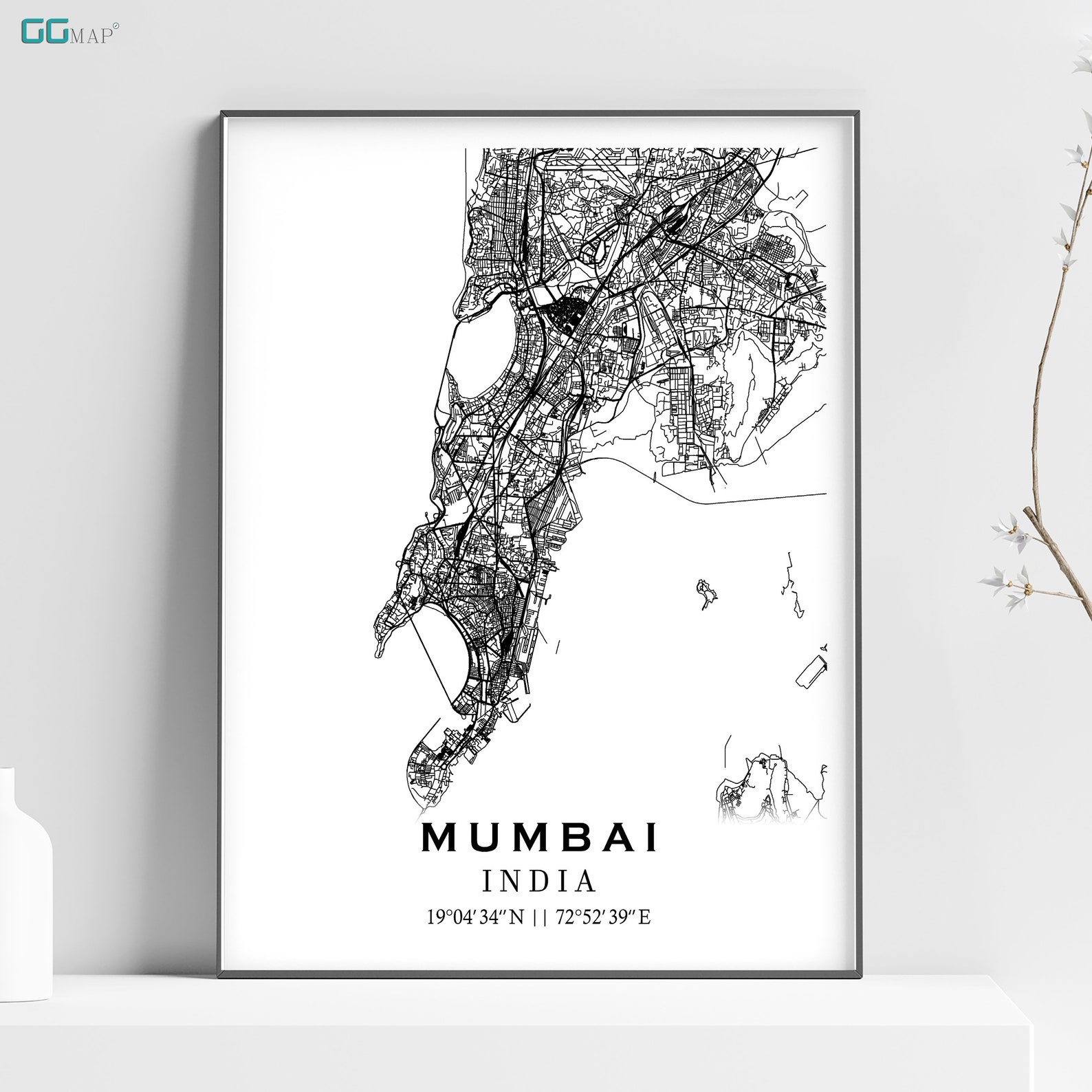 City Map of MUMBAI Mumbai Classic Map Home Decor Travel Map Print Map ...