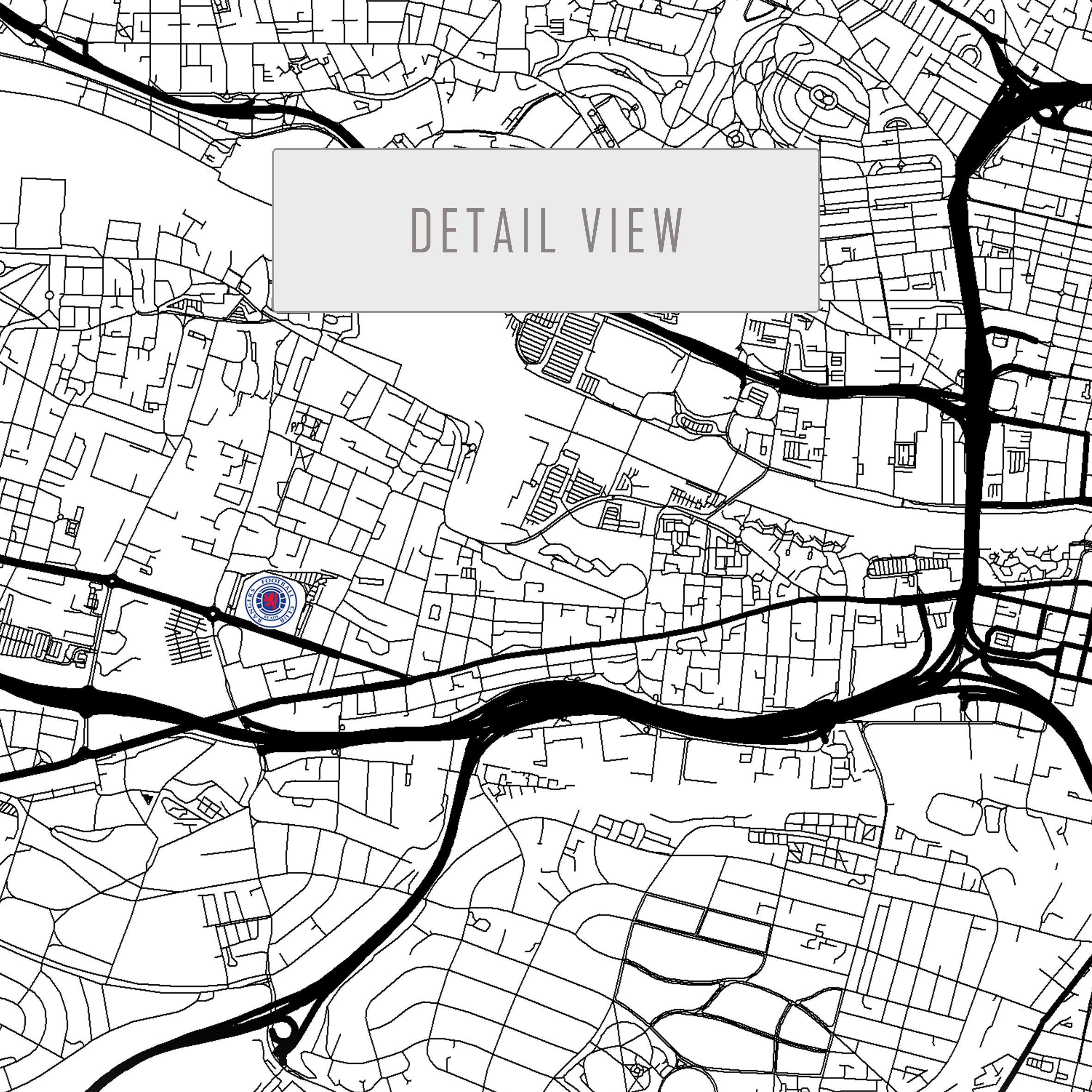 City Map of GLASGOW Ibrox Stadium Home Decor Ibrox Stadium - Etsy