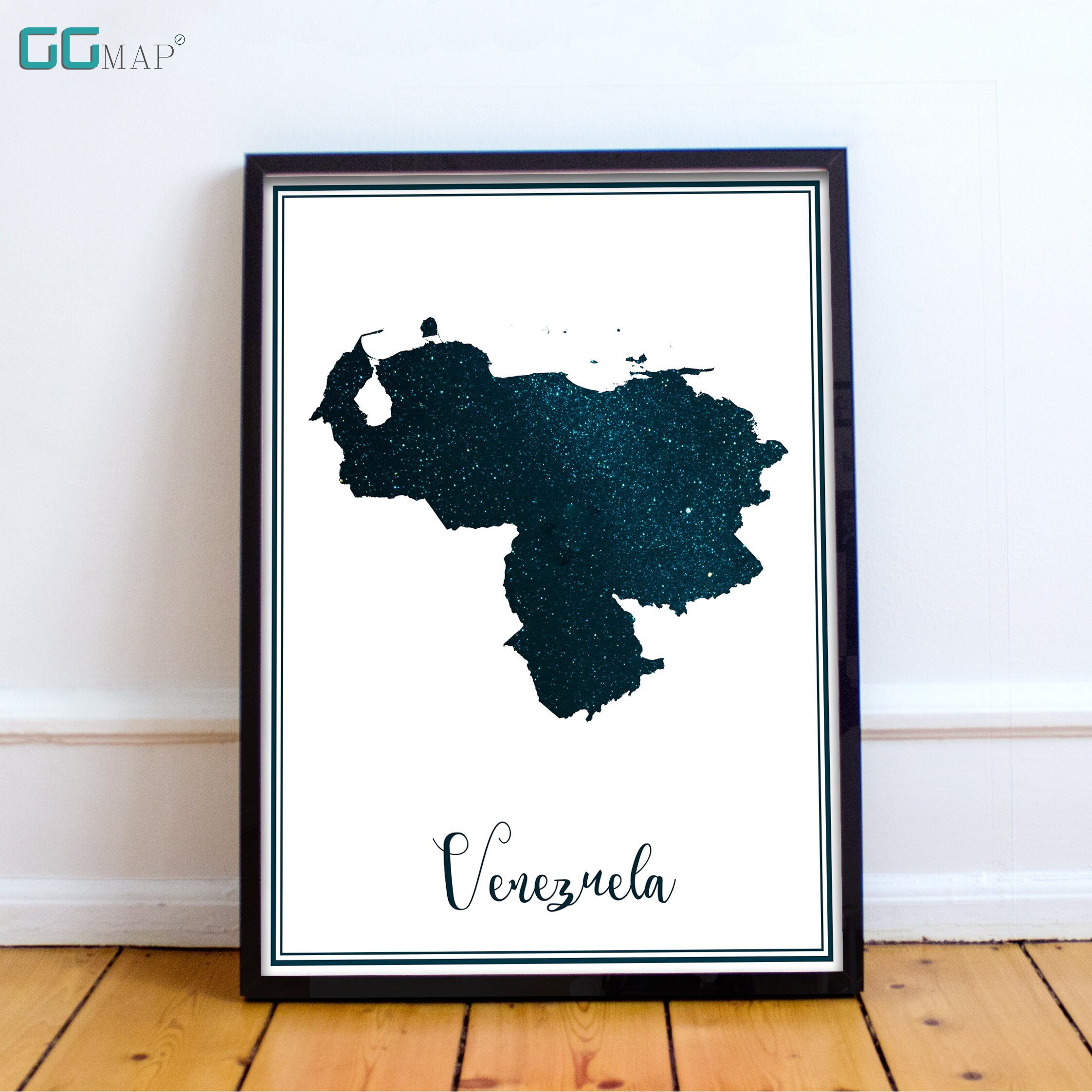 VENEZUELA Map Venezuela Stars Map Venezuela Travel Poster Home Decor ...