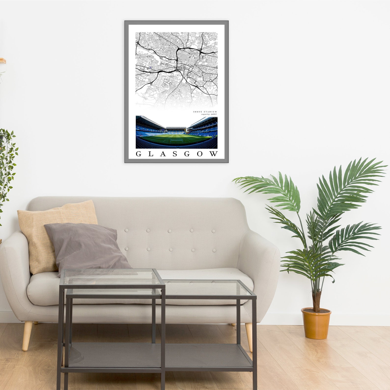 City Map of GLASGOW Ibrox Stadium Home Decor Ibrox Stadium - Etsy