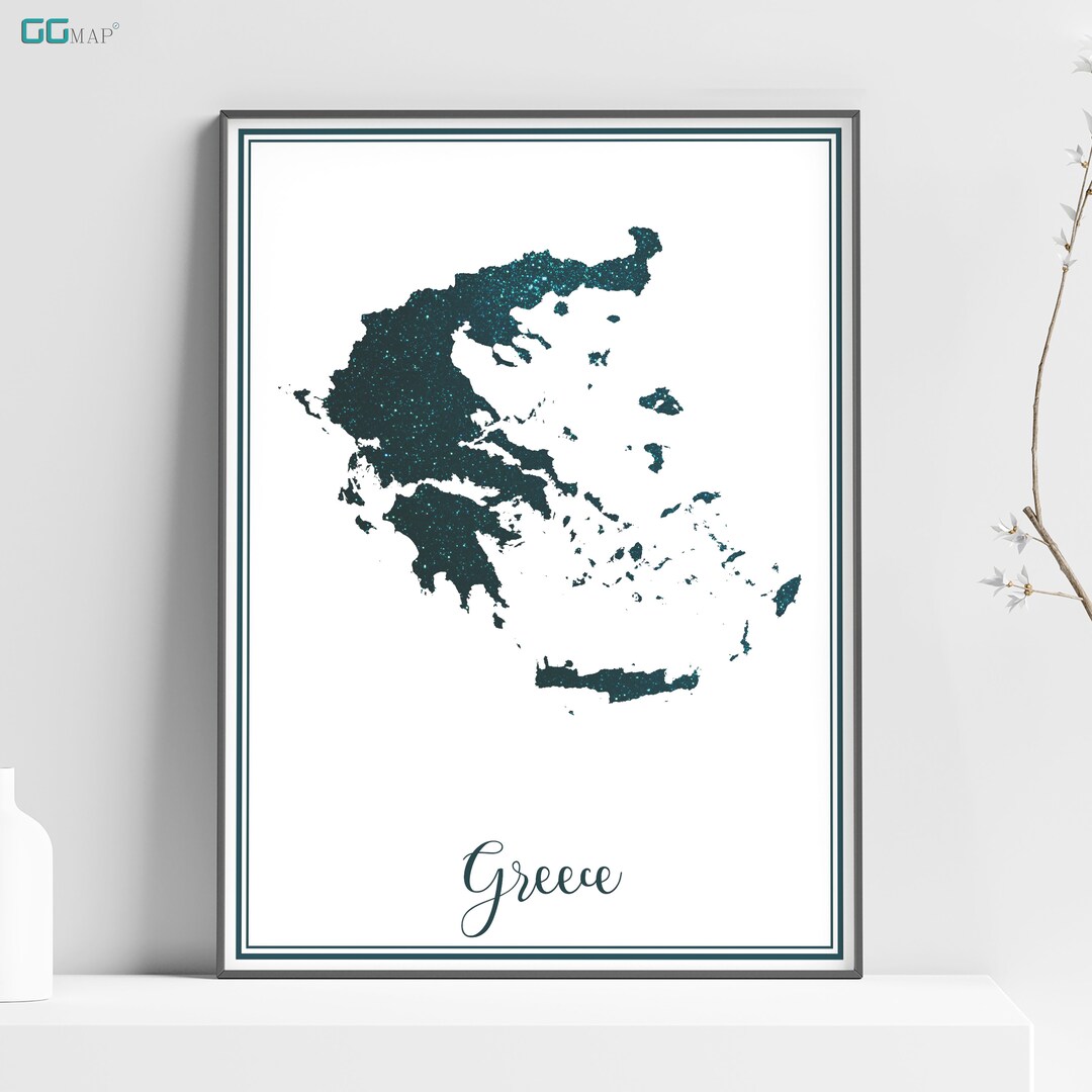 GREECE Map Greece Stars Map Travel Poster Home Decor Wall Decor Office ...