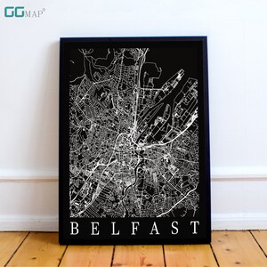 City Map of BELFAST Home Decor Wall Decor Office Map | Etsy
