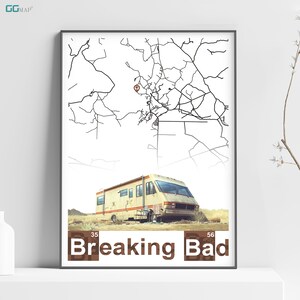 BREAKING BAD Map of Albuquerque Breaking Bad Gift Breaking Bad Poster ...