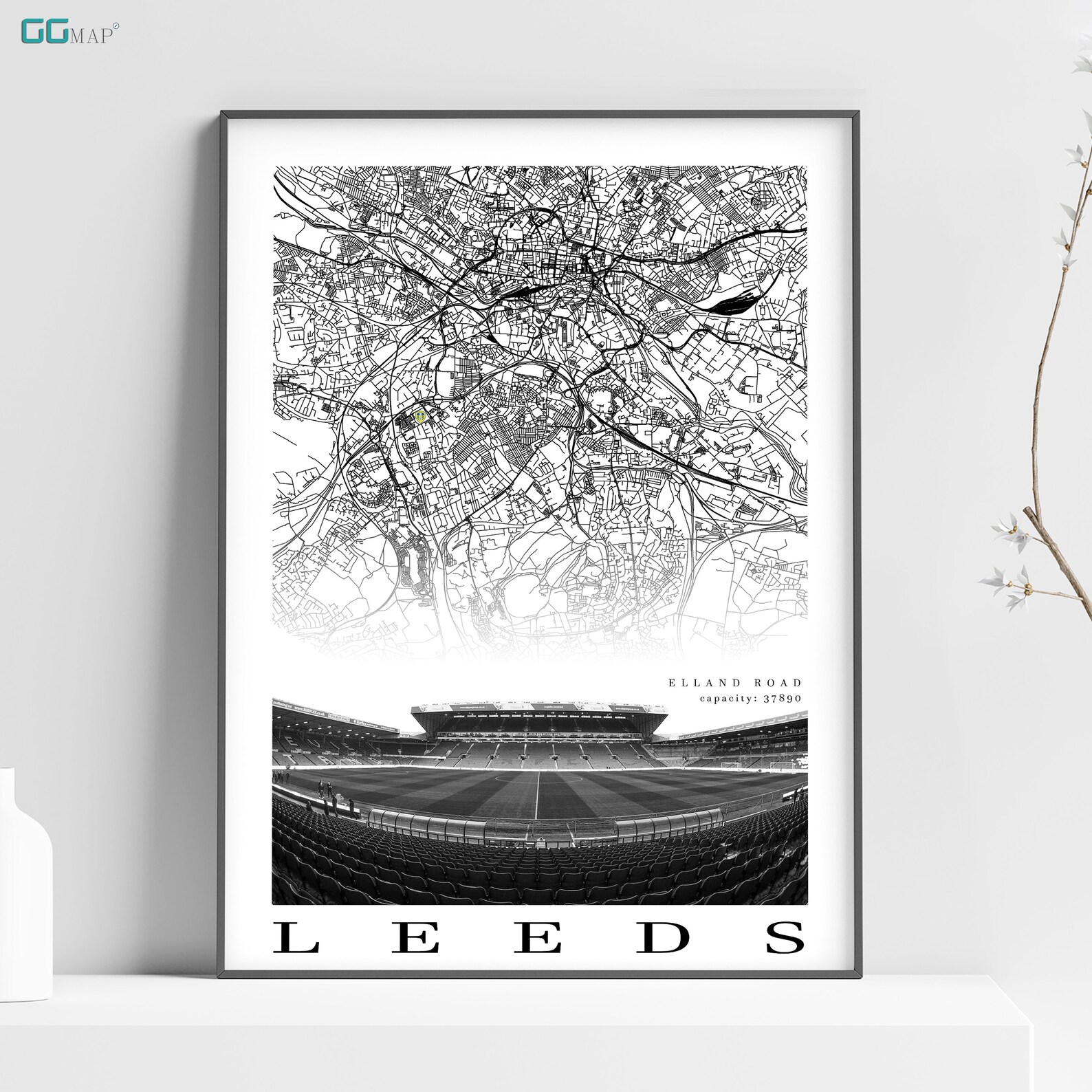 City Map of LEEDS Elland Road Home Decor Elland Road - Etsy