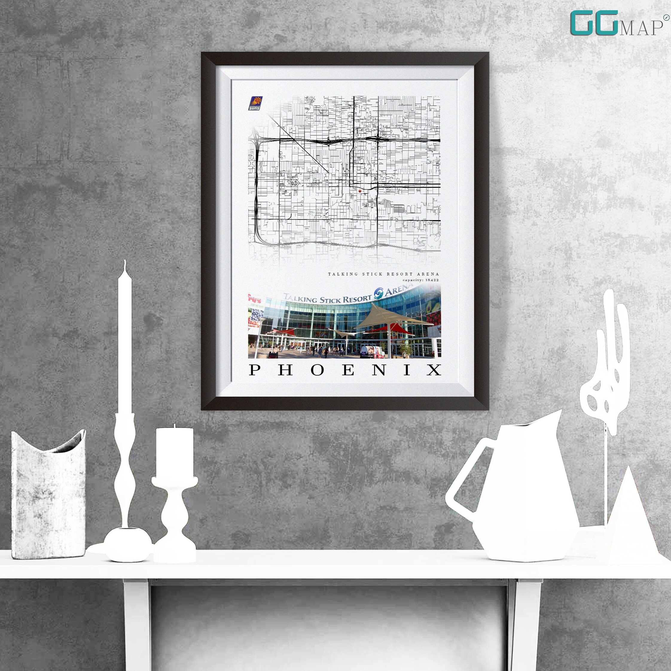 City Map of PHOENIX Talking Stick Resort Arena Home Decor - Etsy
