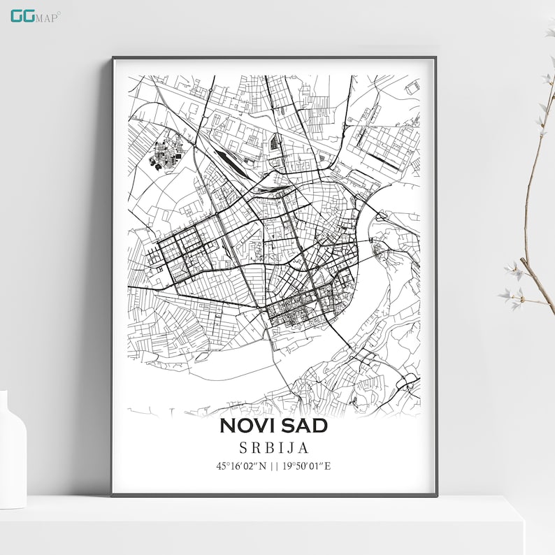 City Map of NOVI SAD Home Decor Wall Decor Office Map Travel Map Print ...