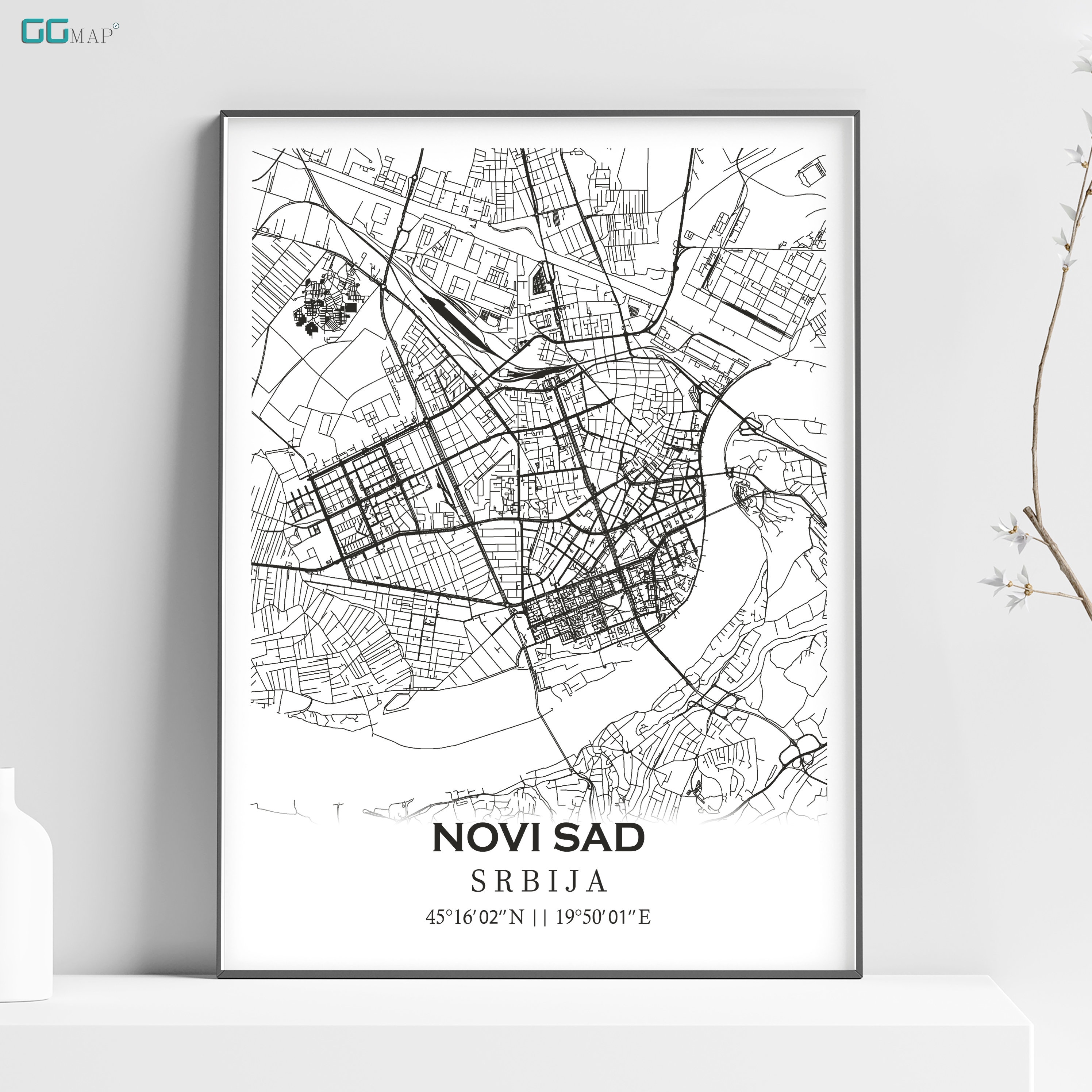 City Map of NOVI SAD Home Decor Wall Decor Office Map Travel Map Print ...