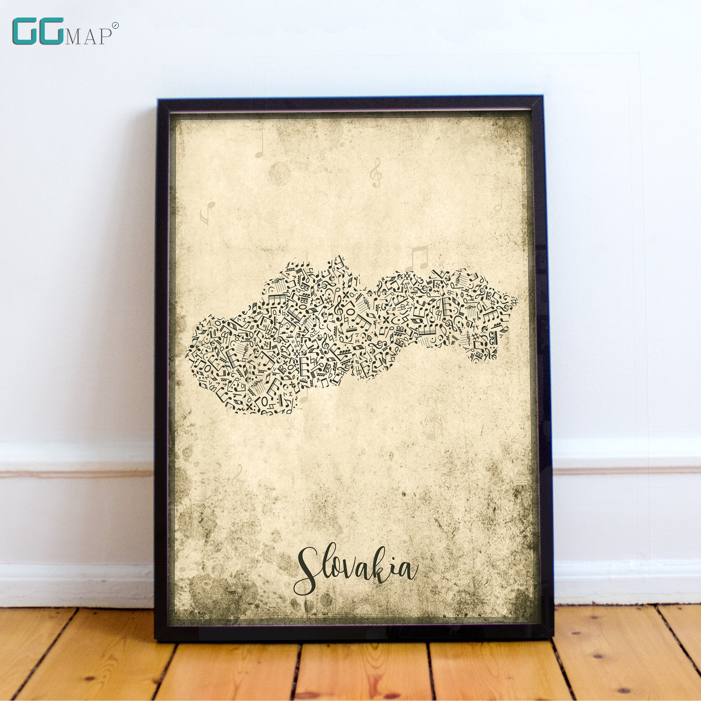 SLOVAKIA Map Slovakia Music Map Travel Poster Home Decor Wall Decor ...