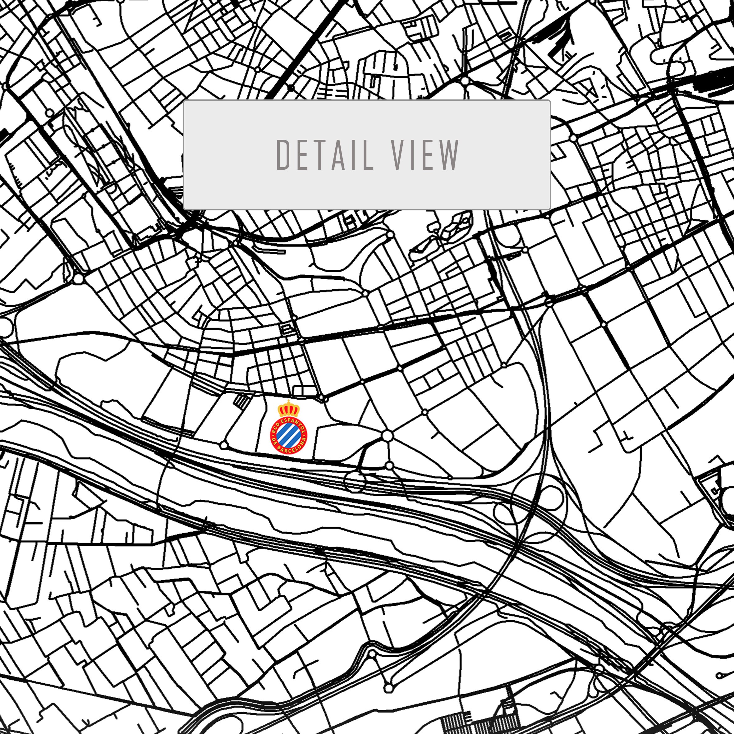 City Map of BARCELONA Estadi Cornellà-el Prat Home Decor Estadi ...