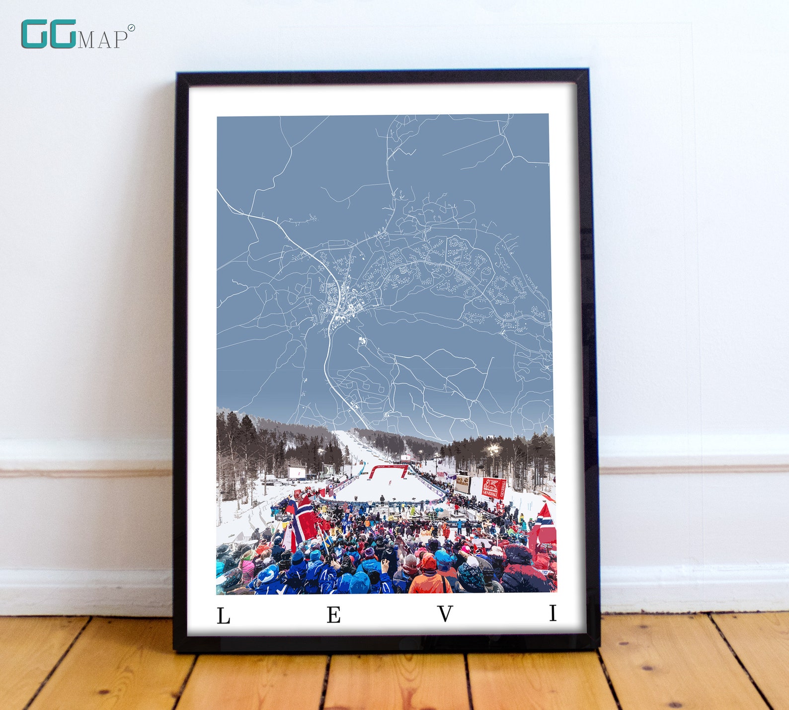 City Map of LEVI Levi Skiing Home Decor Levi Skiing - Etsy