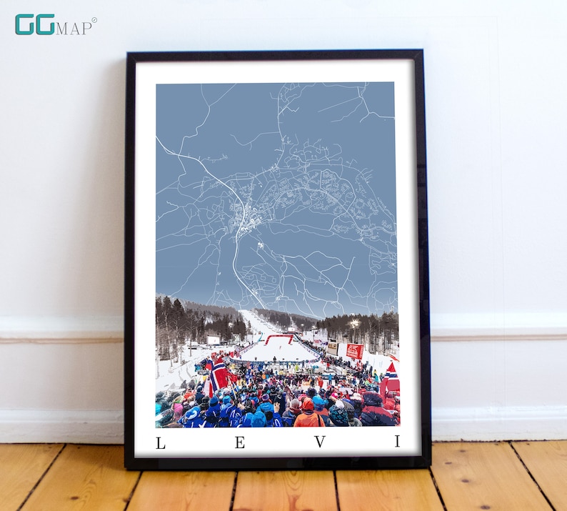 City Map of LEVI Levi Skiing Home Decor Levi Skiing - Etsy