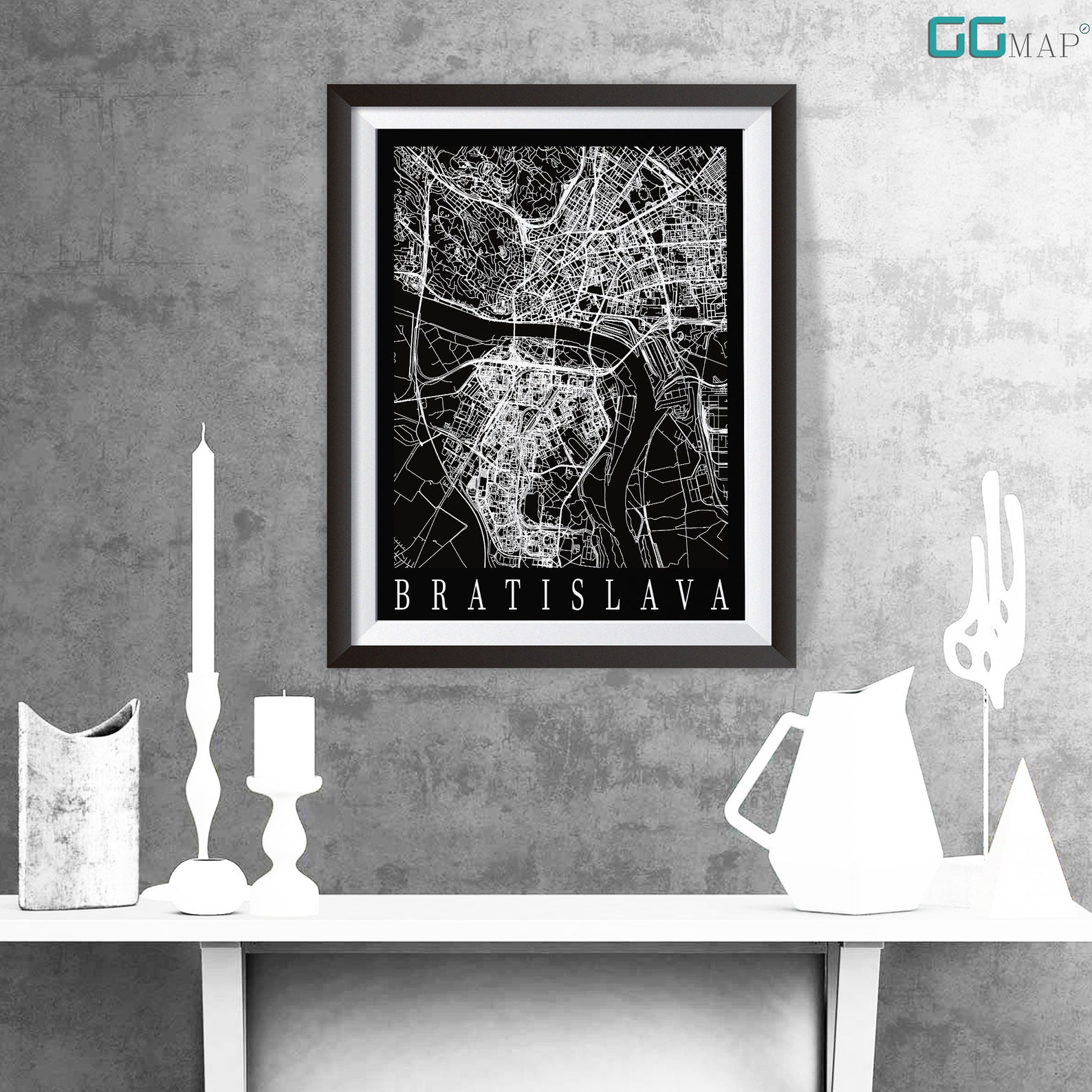 BRATISLAVA Landkarte Stadtplan Stadtplan Stadtplan GeoGis Studio Karte ...