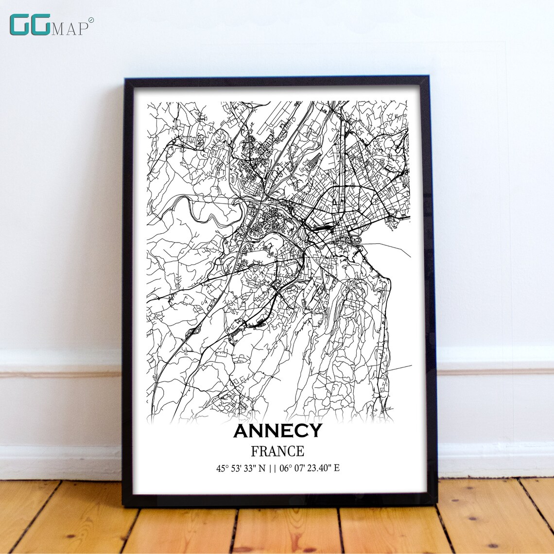 Map of ANNECY, France Home Decor Wall Decor Office Map Travel Map Print ...