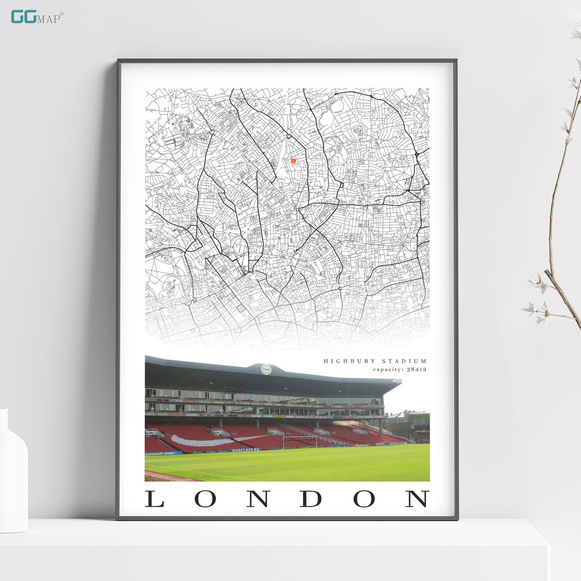 City Map of LONDON Highbury Stadium Home Decor Highbury - Etsy