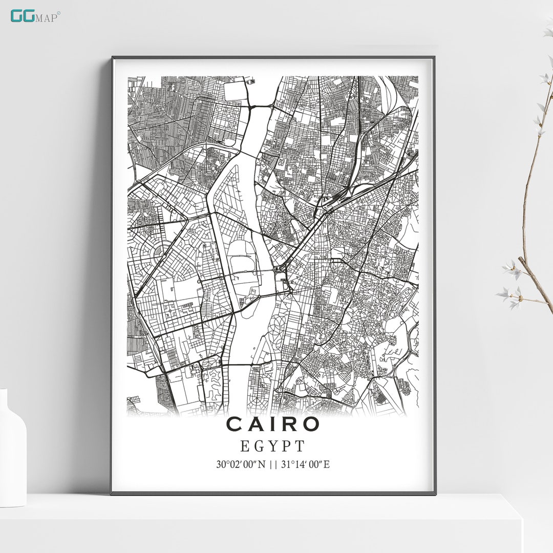 City Map of CAIRO - Home Decor - Wall Decor - Office Map - Travel Map ...