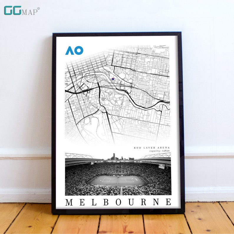City Map of MELBOURNE Rod Laver Arena Home Decor - Etsy