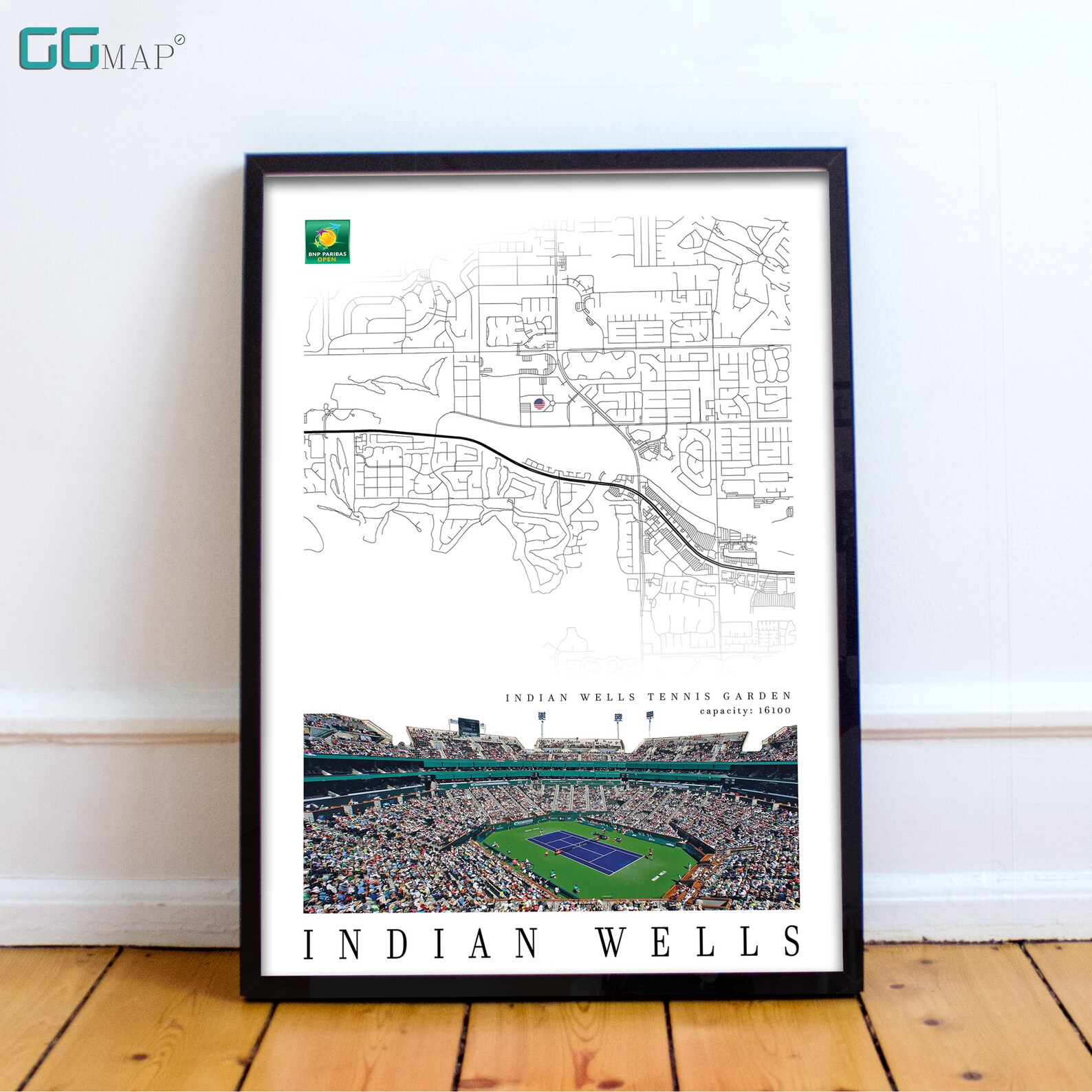 City Map of INDIAN WELLS Tennis Garden Home Decor Indian - Etsy