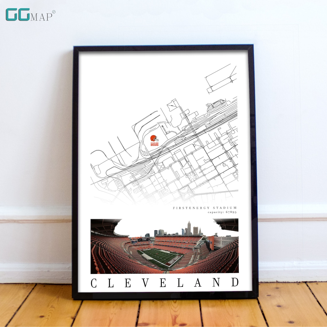 City Map of CLEVELAND Firstenergy Stadium Home Decor - Etsy