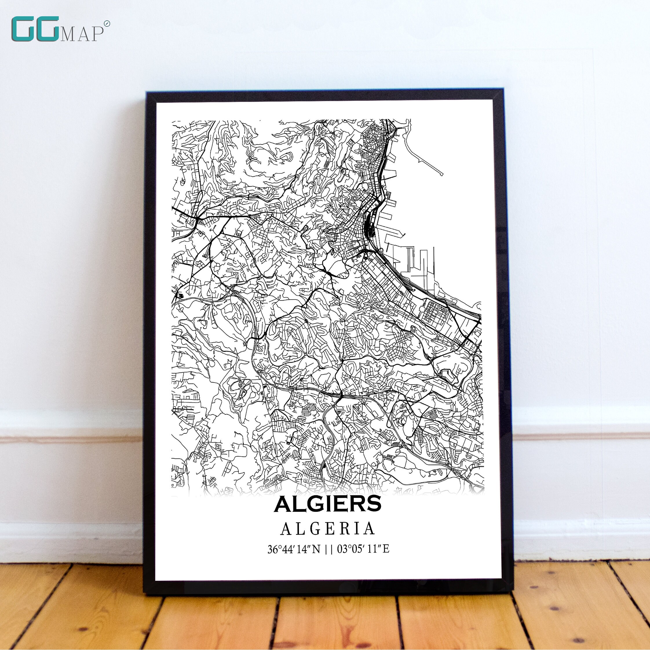 City Map of ALGIERS Home Decor Wall Decor Office Map - Etsy