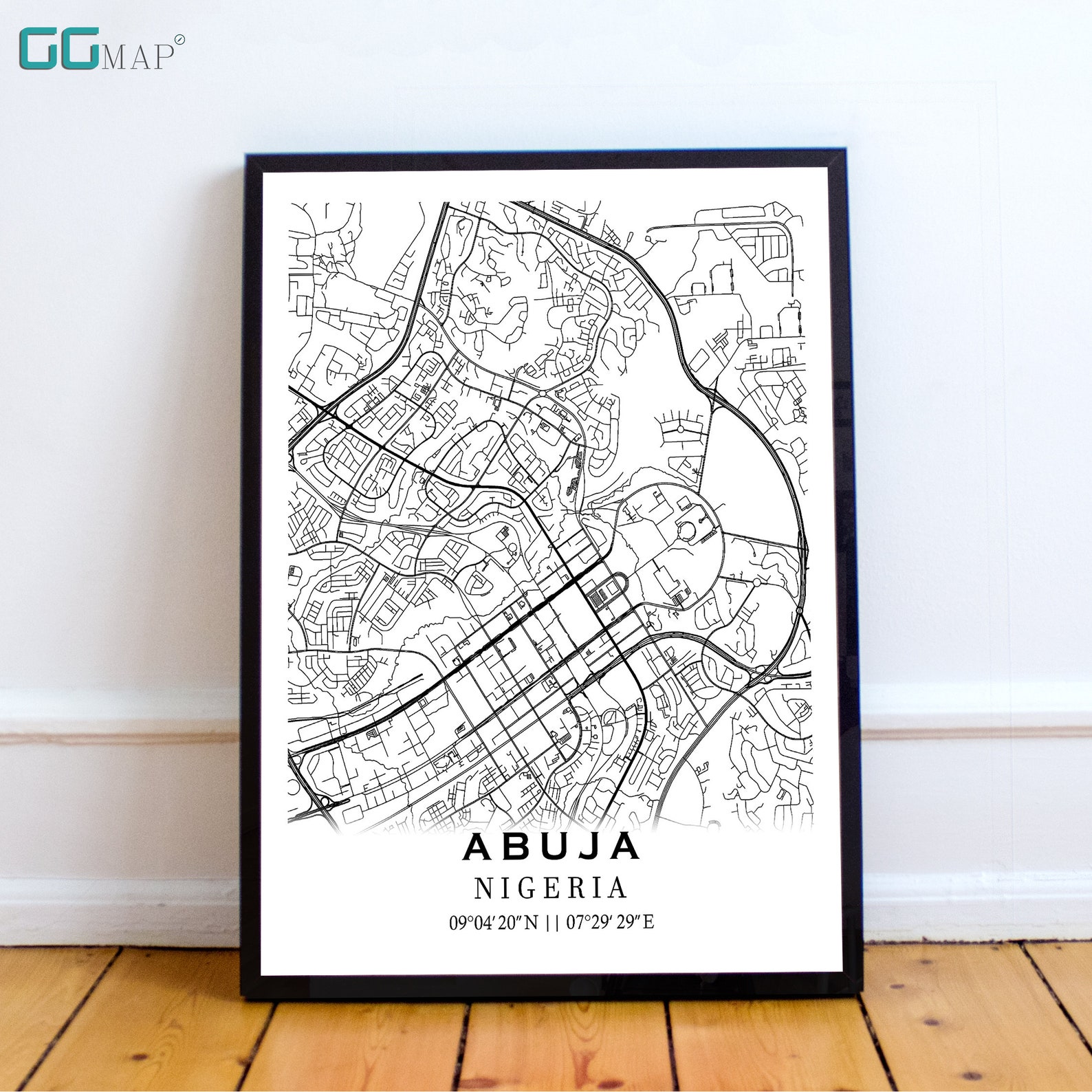 City Map of ABUJA Home Decor Wall Decor Office Map Travel Map Print Map ...