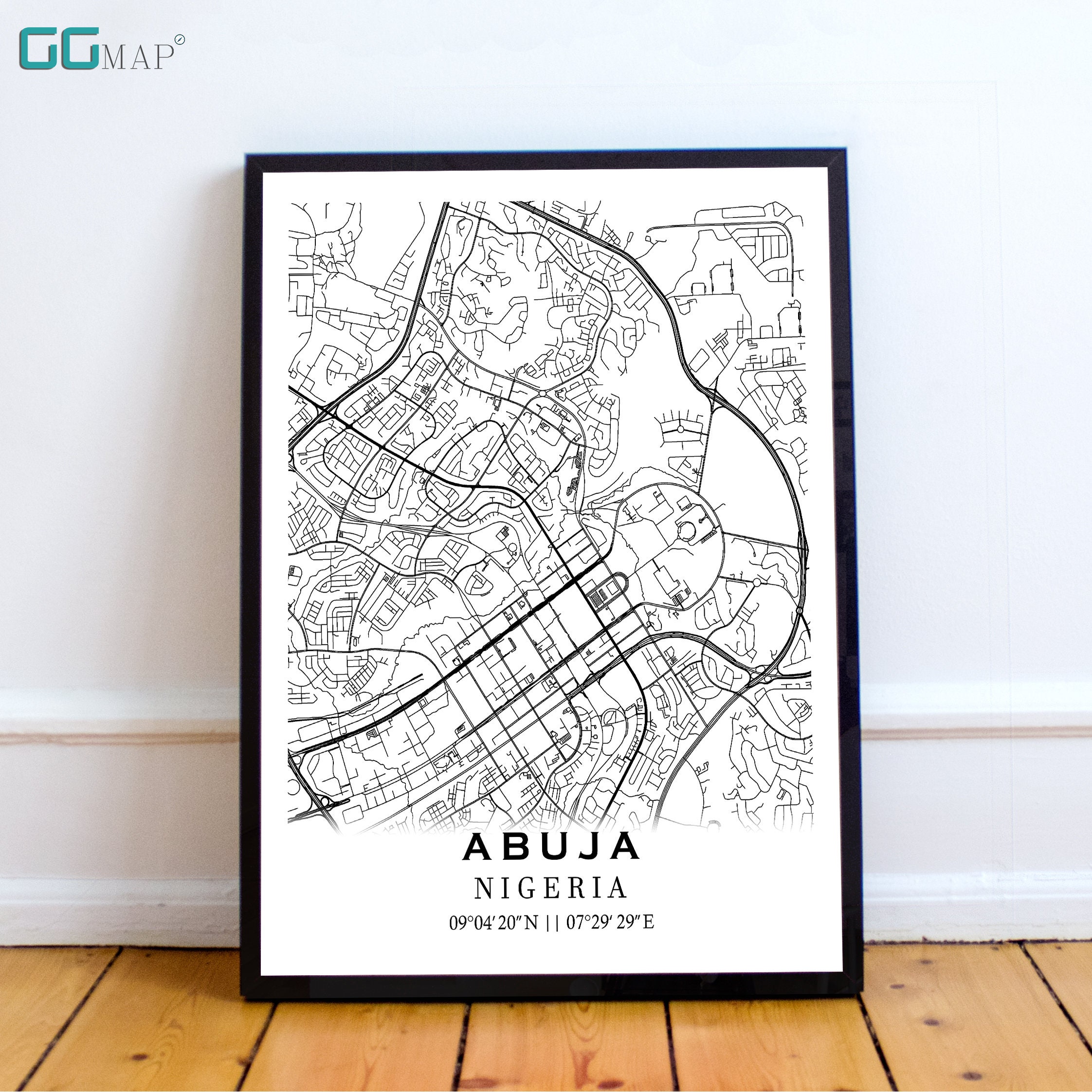 City Map of ABUJA Home Decor Wall Decor Office Map Travel Map Print Map ...