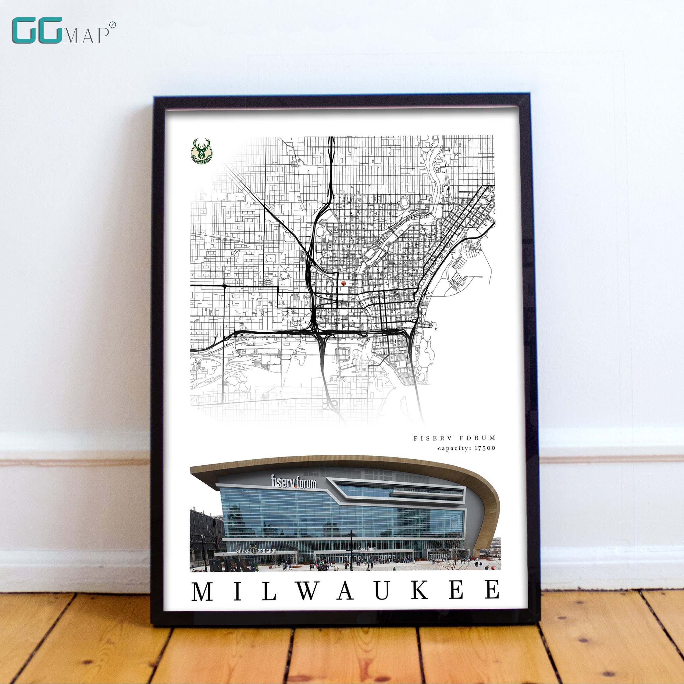 City Map of MILWAUKEE Fiserv Forum Home Decor Milwaukee Fiserv Forum ...