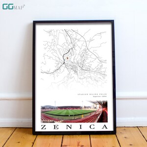 City Map of ZENICA Bilino Polje Home Decor Zenica Bilino - Etsy