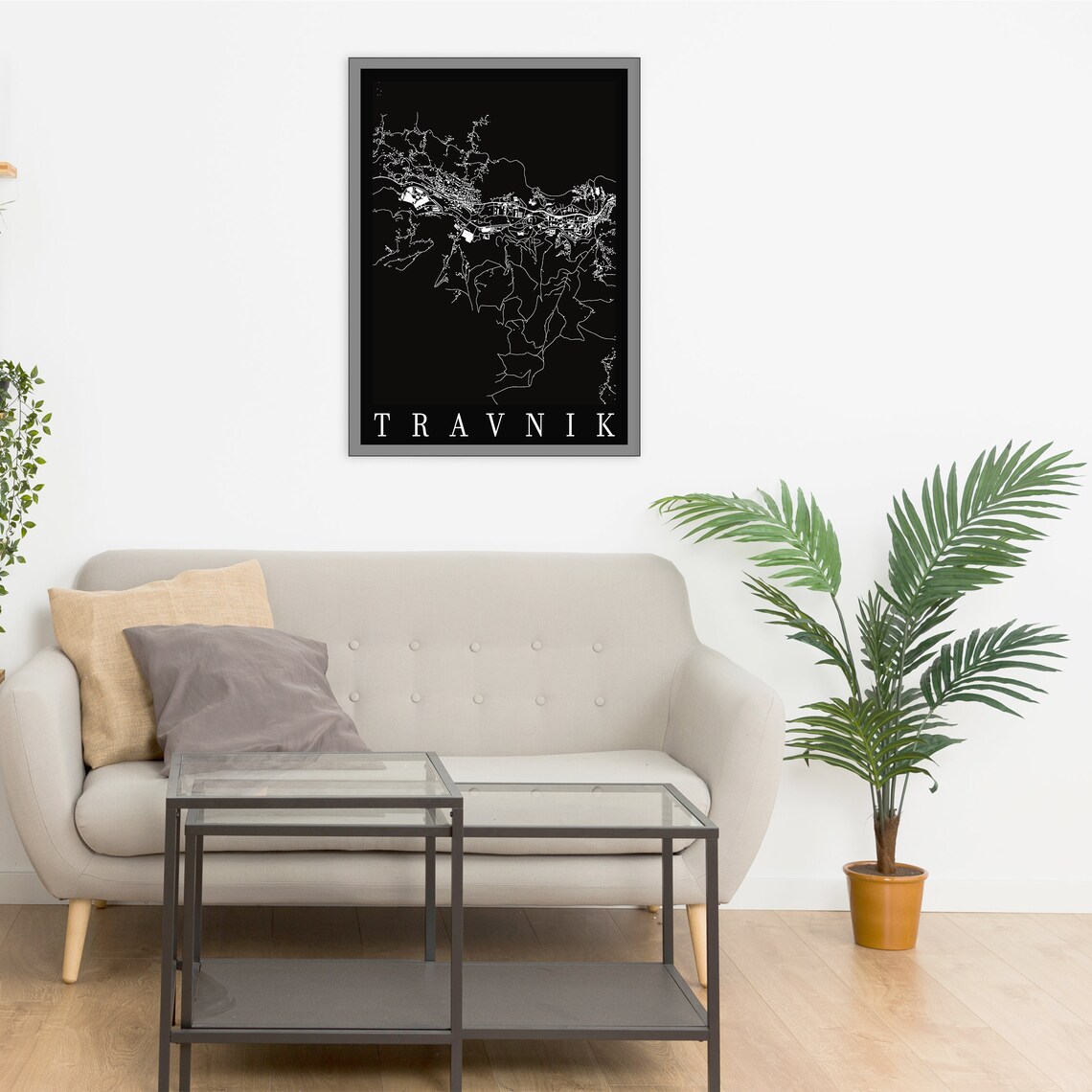 City Map of TRAVNIK Home Decor Wall Decor Office Map Travel Map Print ...