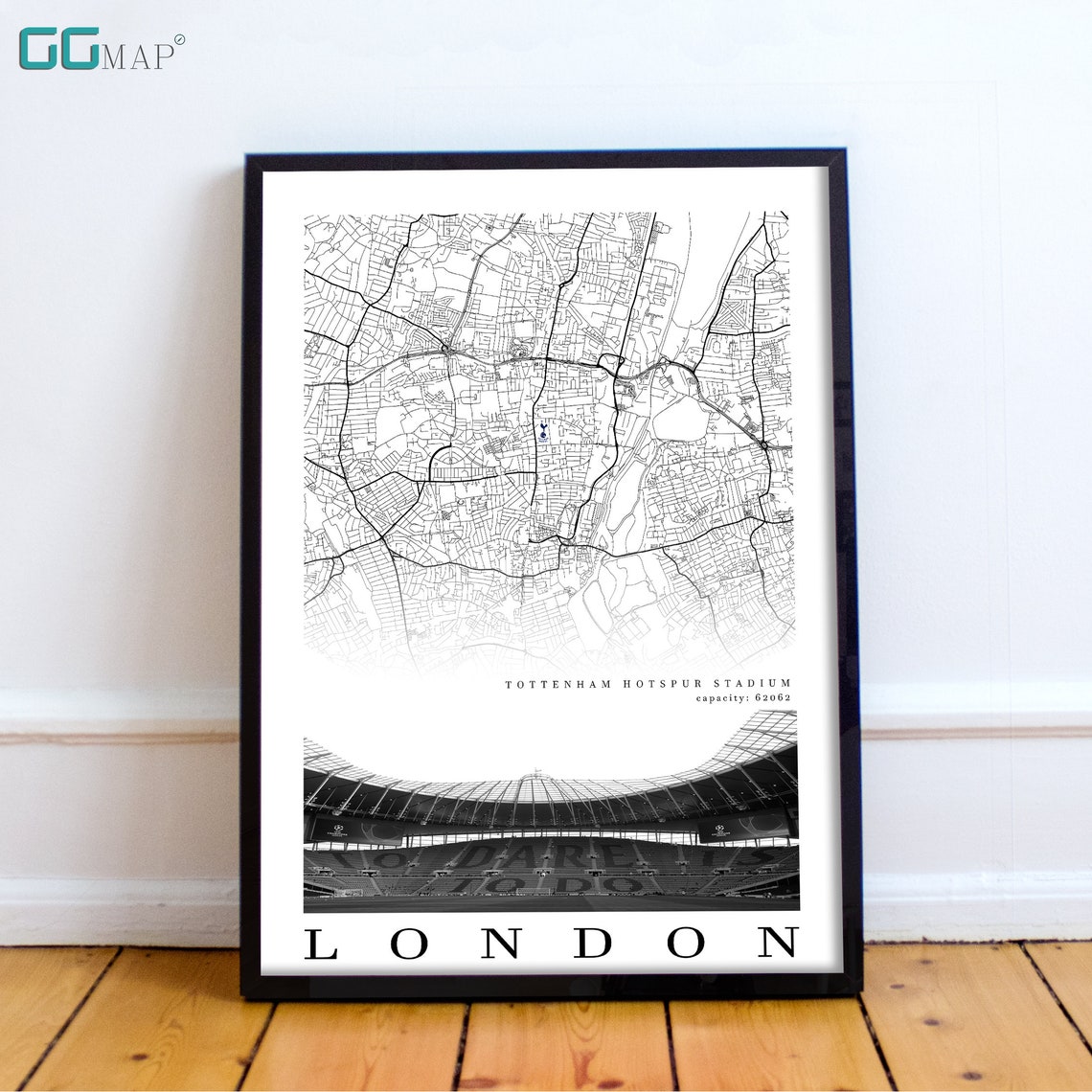 City map of LONDON Tottenham Hotspur Stadium Home Decor | Etsy