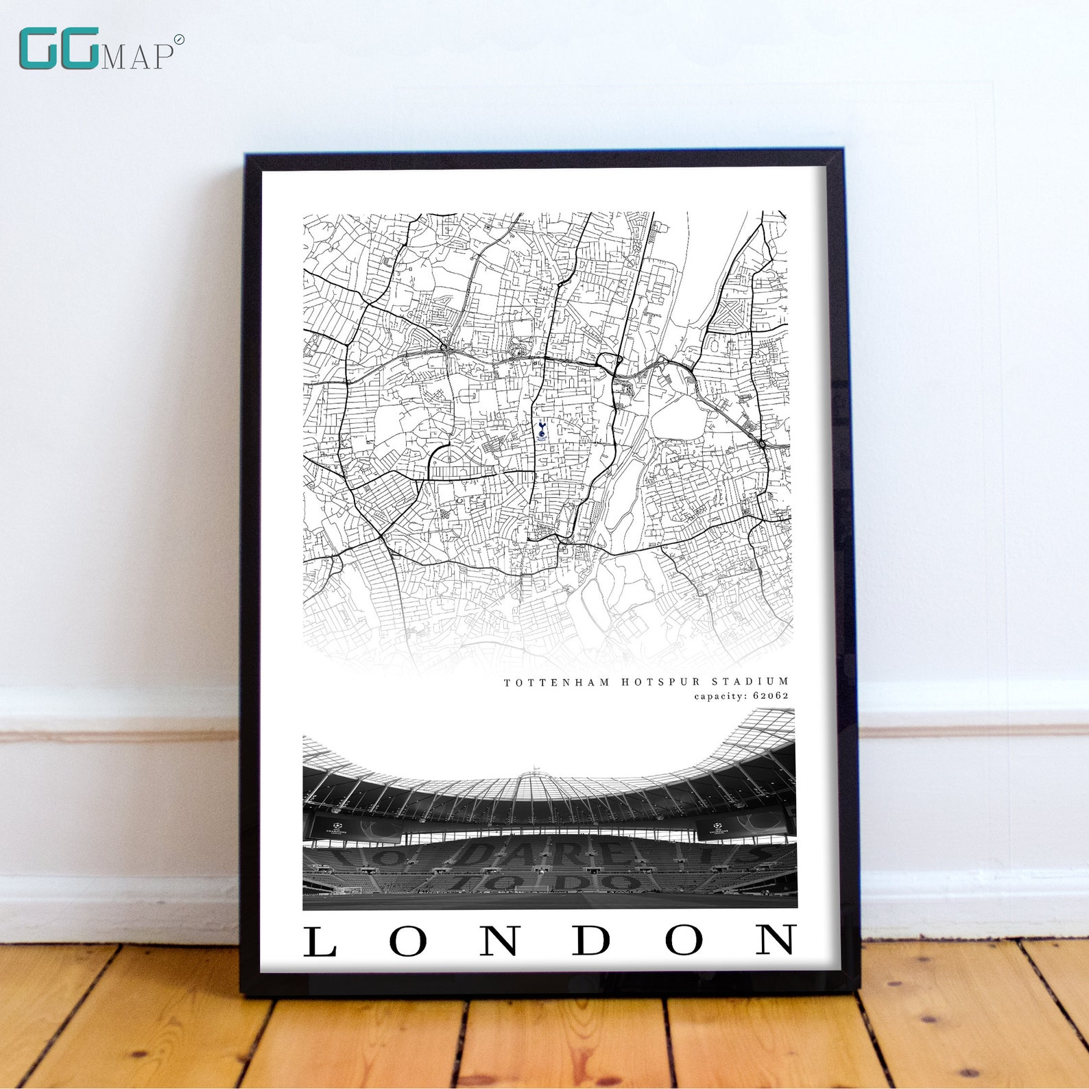 City Map of LONDON Tottenham Hotspur Stadium Home Decor - Etsy