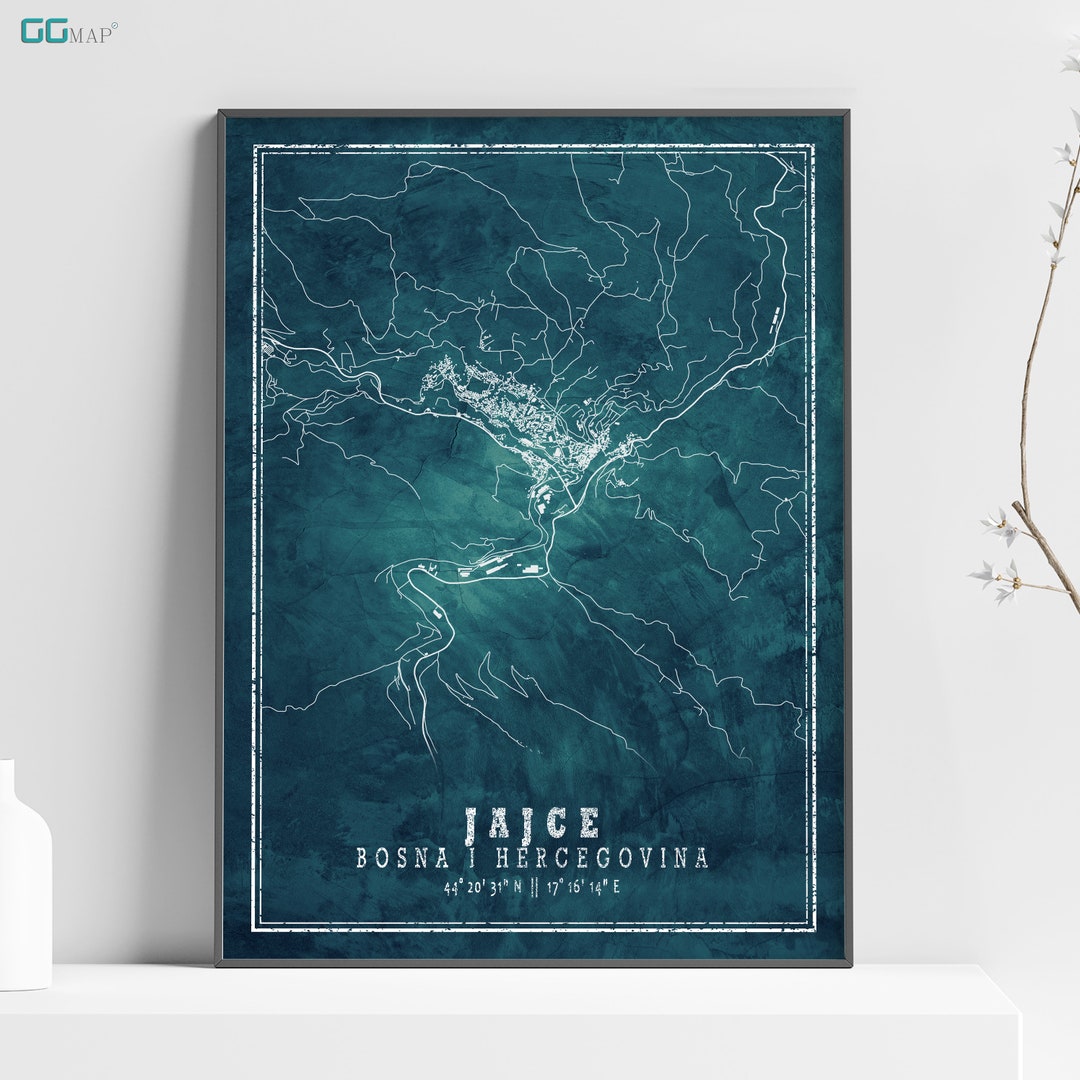 City Map of JAJCE Home Decor Wall Decor Office Map Travel Map Print Map ...