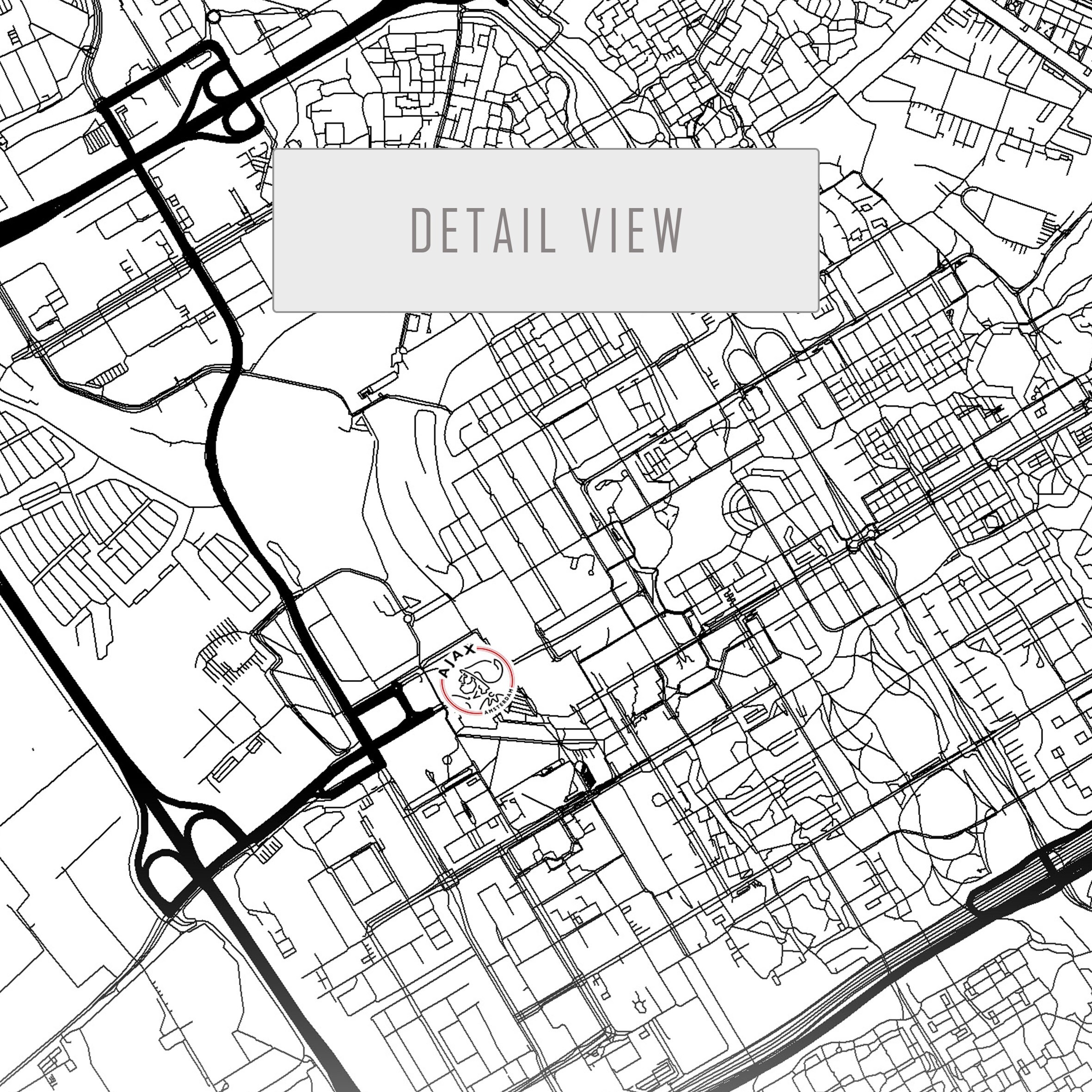 City Map of AMSTERDAM Johan Cruyff Arena Home Decor Johan - Etsy