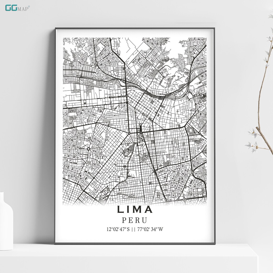 City Map of LIMA Home Decor Wall Decor Office Map - Etsy