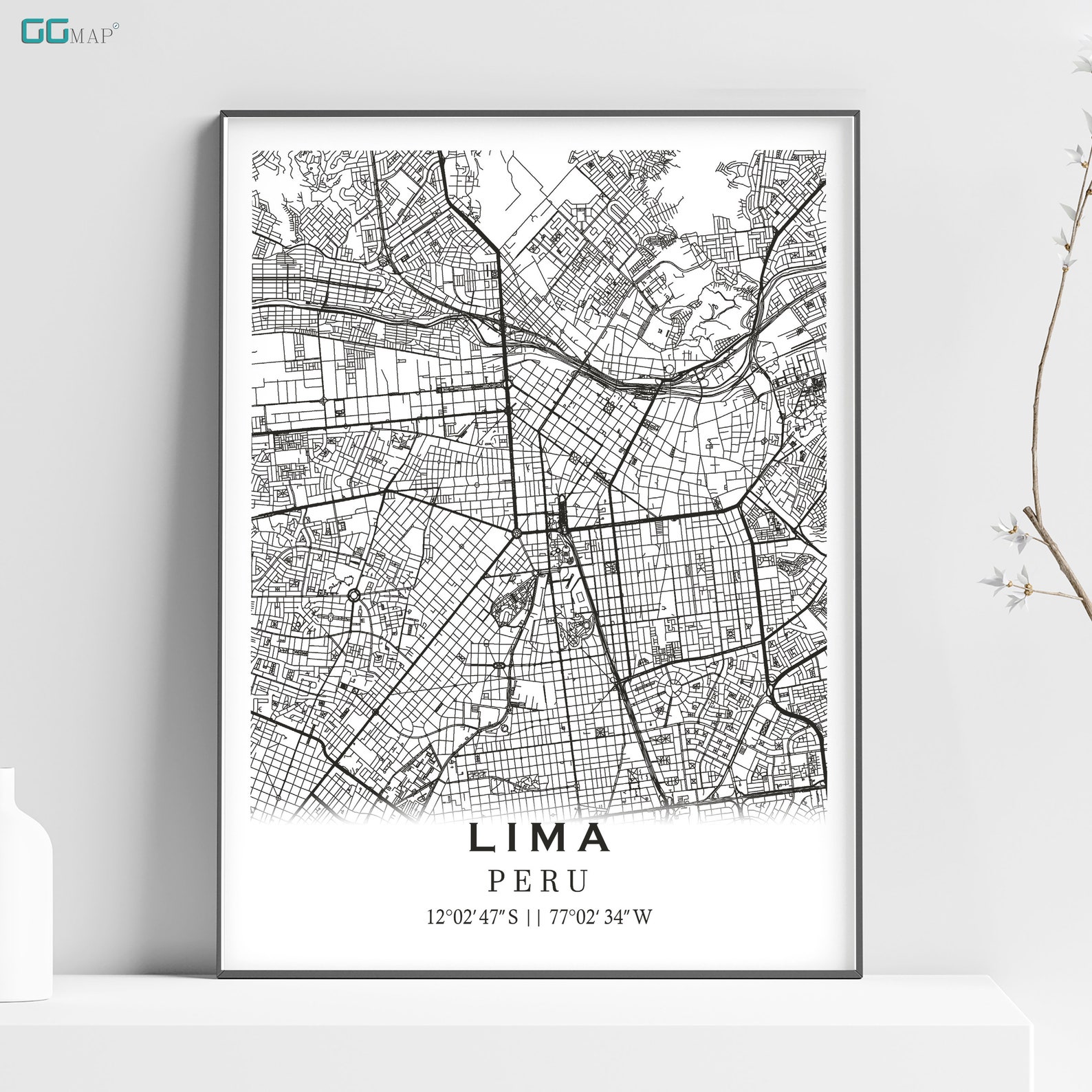 City Map of LIMA Home Decor Wall Decor Office Map - Etsy