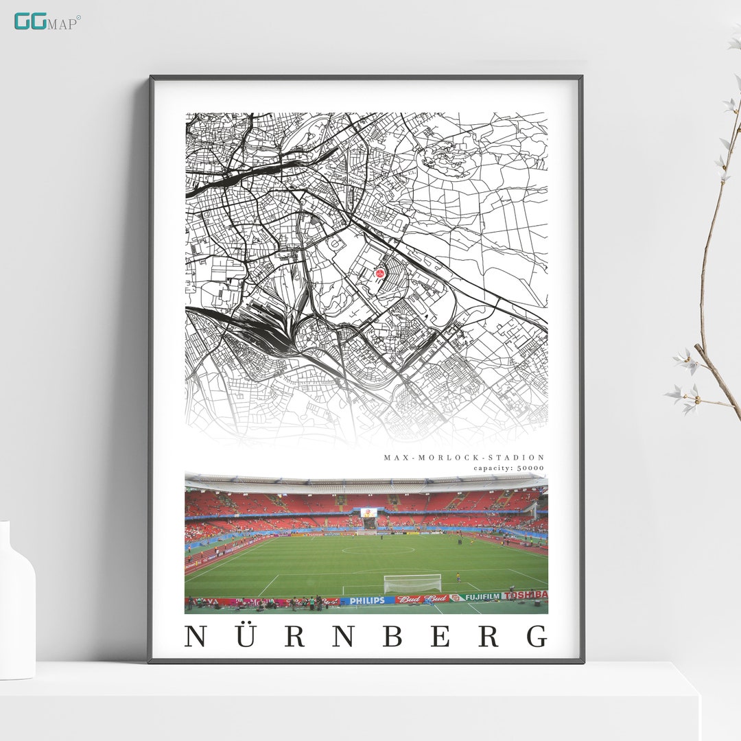 City Map of NÜRNBERG - Max-morlock-stadion - Home Decor Max-morlock ...