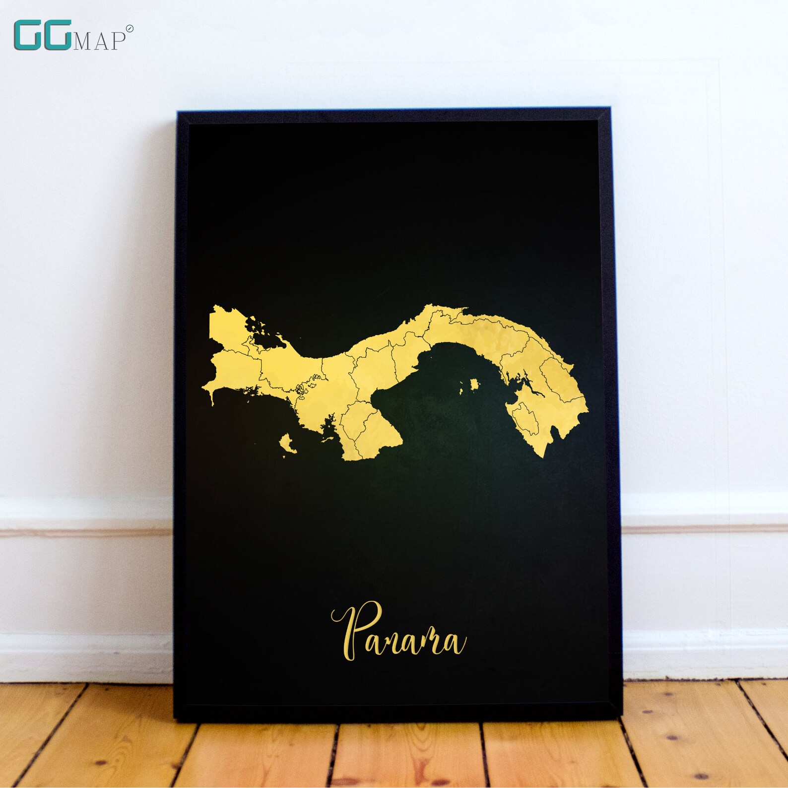 PANAMA Map Panama Gold Map Travel Poster Home Decor - Etsy