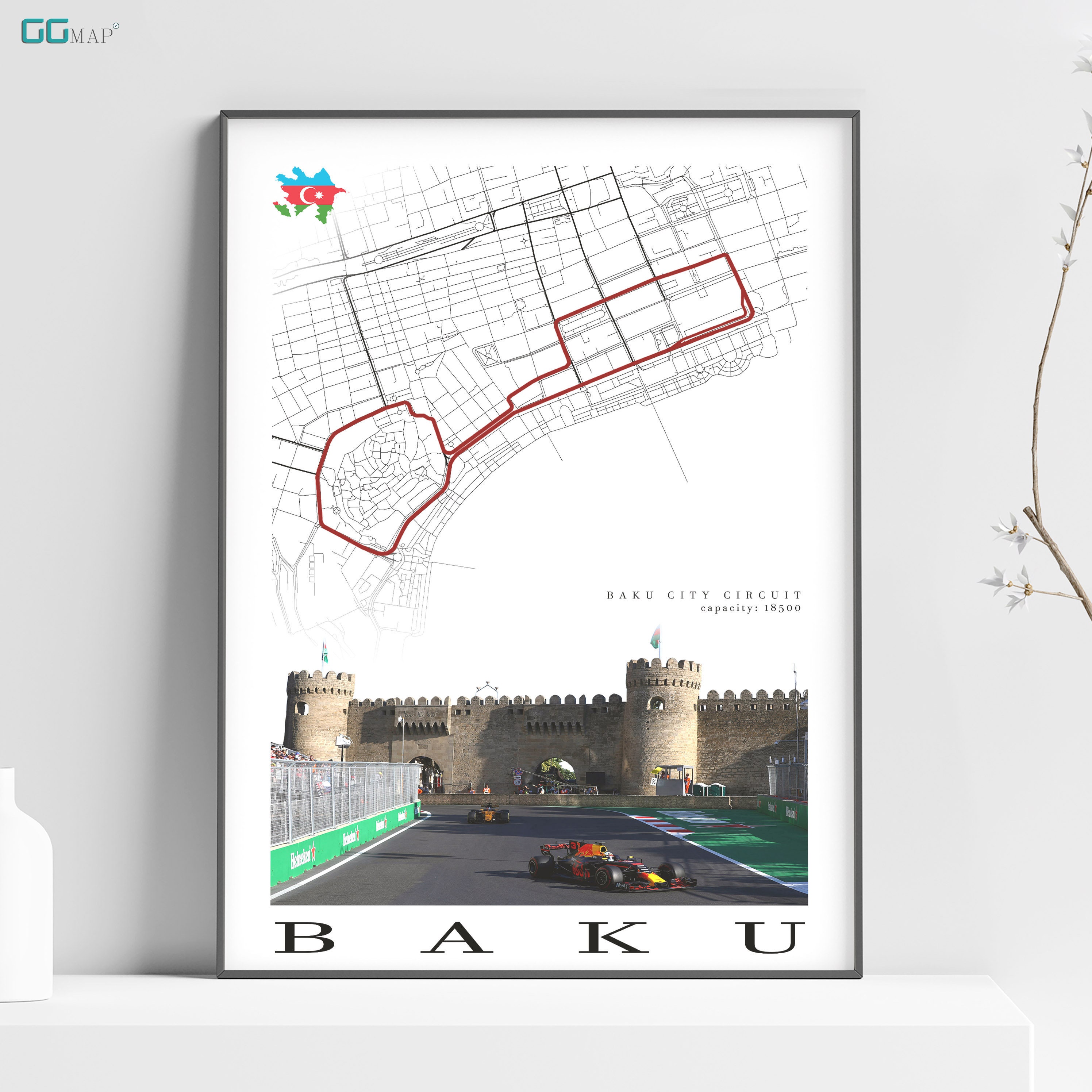 City Map of BAKU Baku City Circuit Home Decor Baku Wall Decor Baku Baku ...
