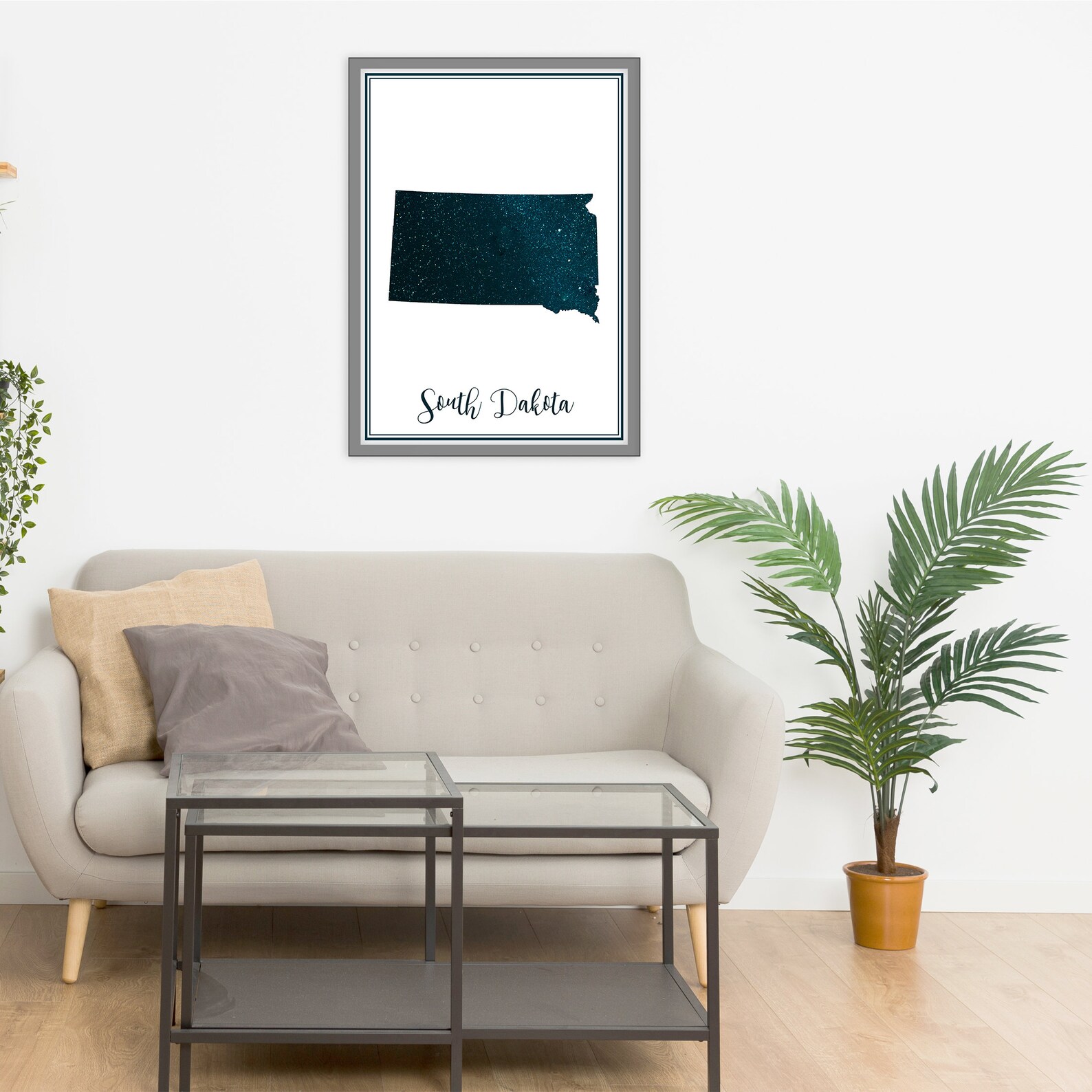 SOUTH DAKOTA Map South Dakota Stars Map Travel Poster Home Decor Wall ...