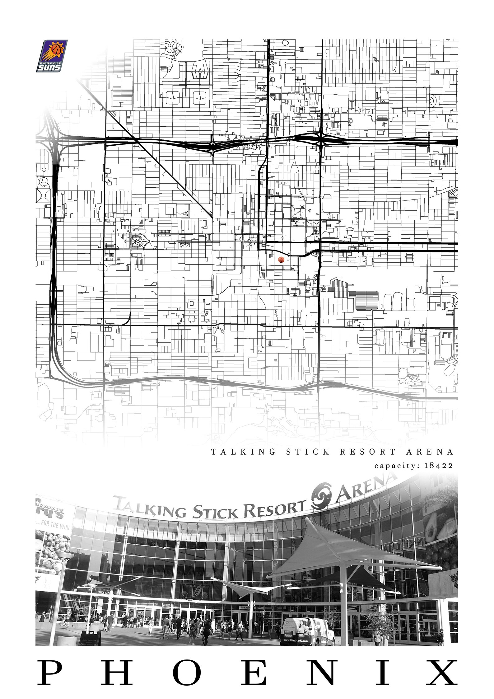 City Map of PHOENIX Talking Stick Resort Arena Home Decor - Etsy
