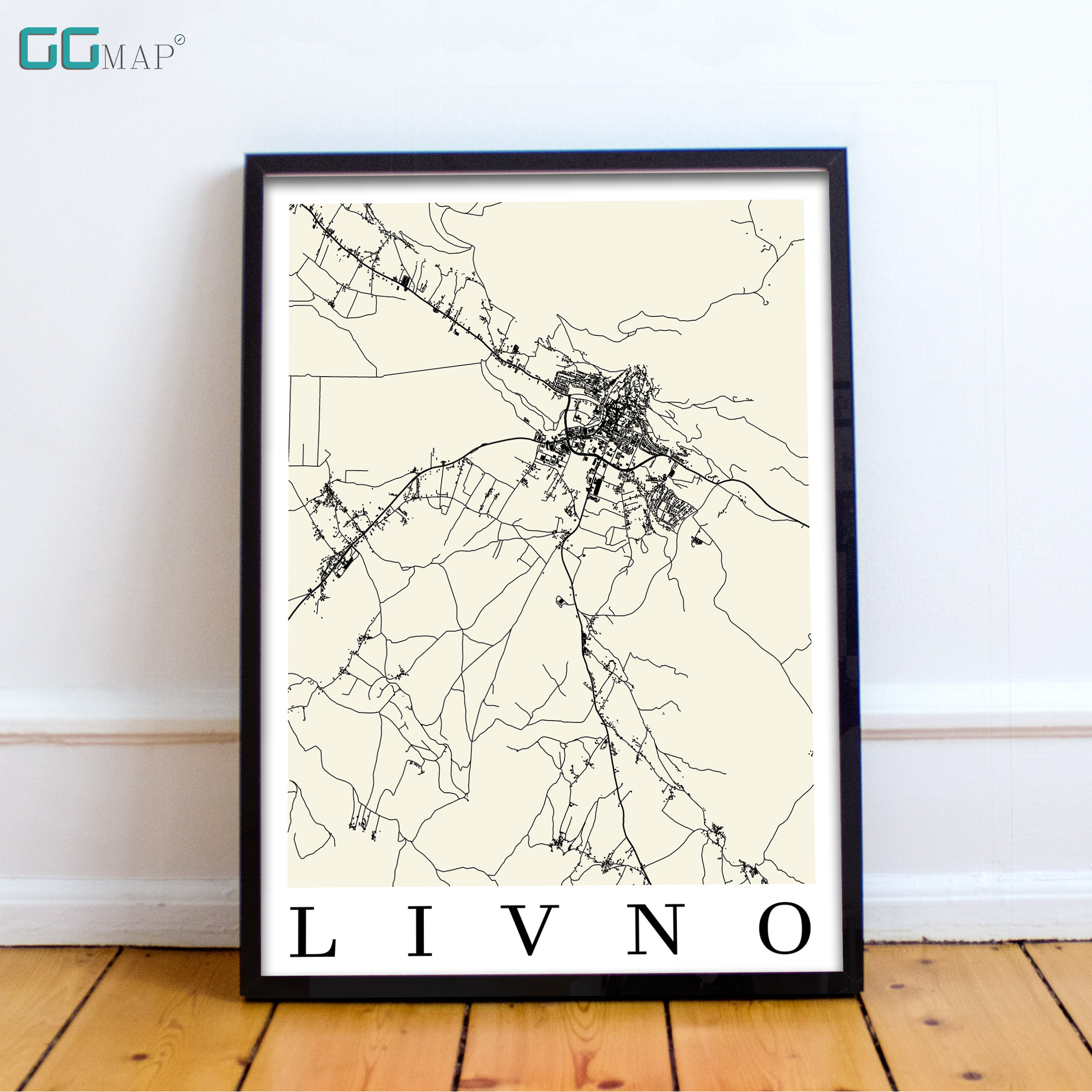 City Map of LIVNO Home Decor Wall Decor Office Map Travel Map Print Map ...