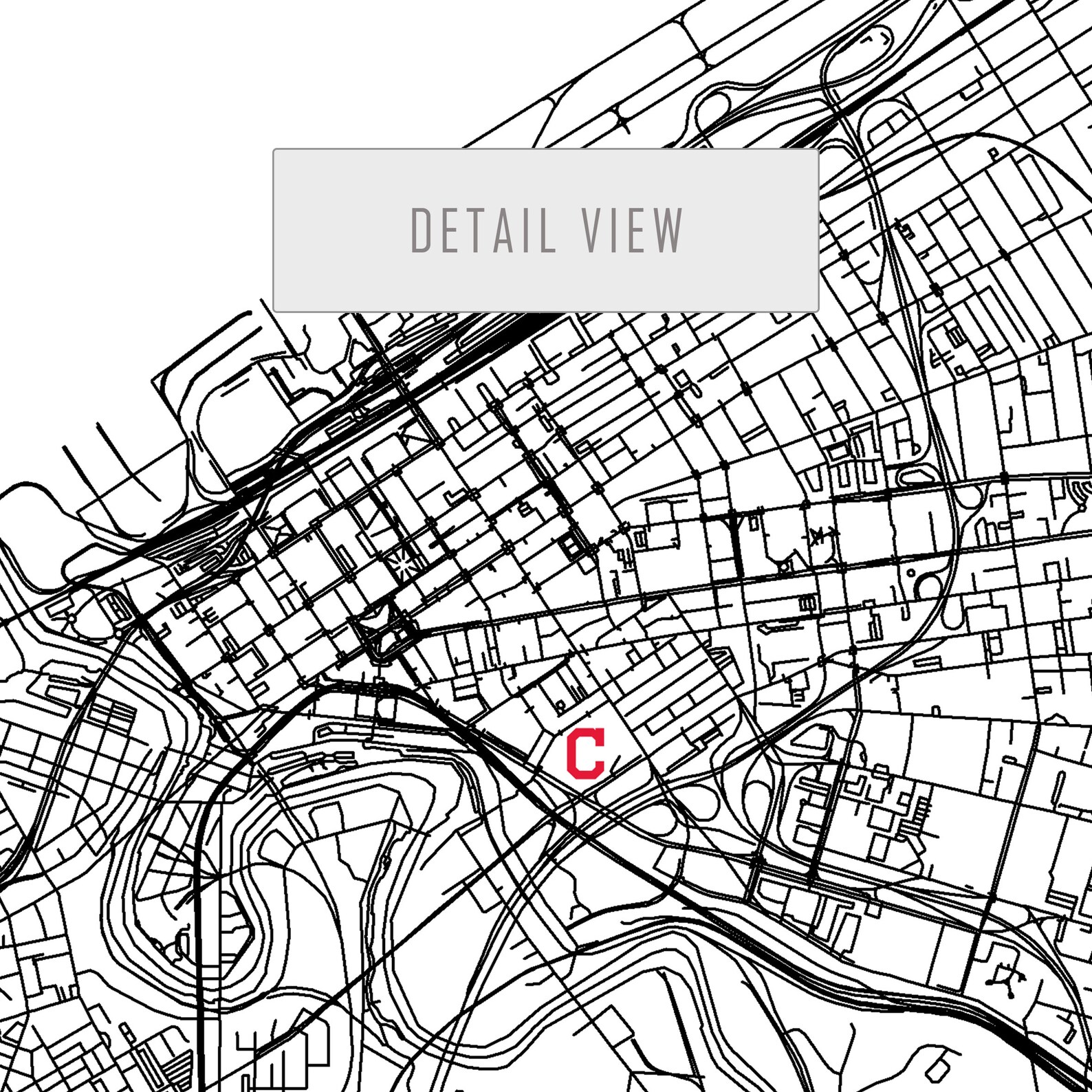 City map of CLEVELAND Progressive Field Home Decor Cleveland | Etsy