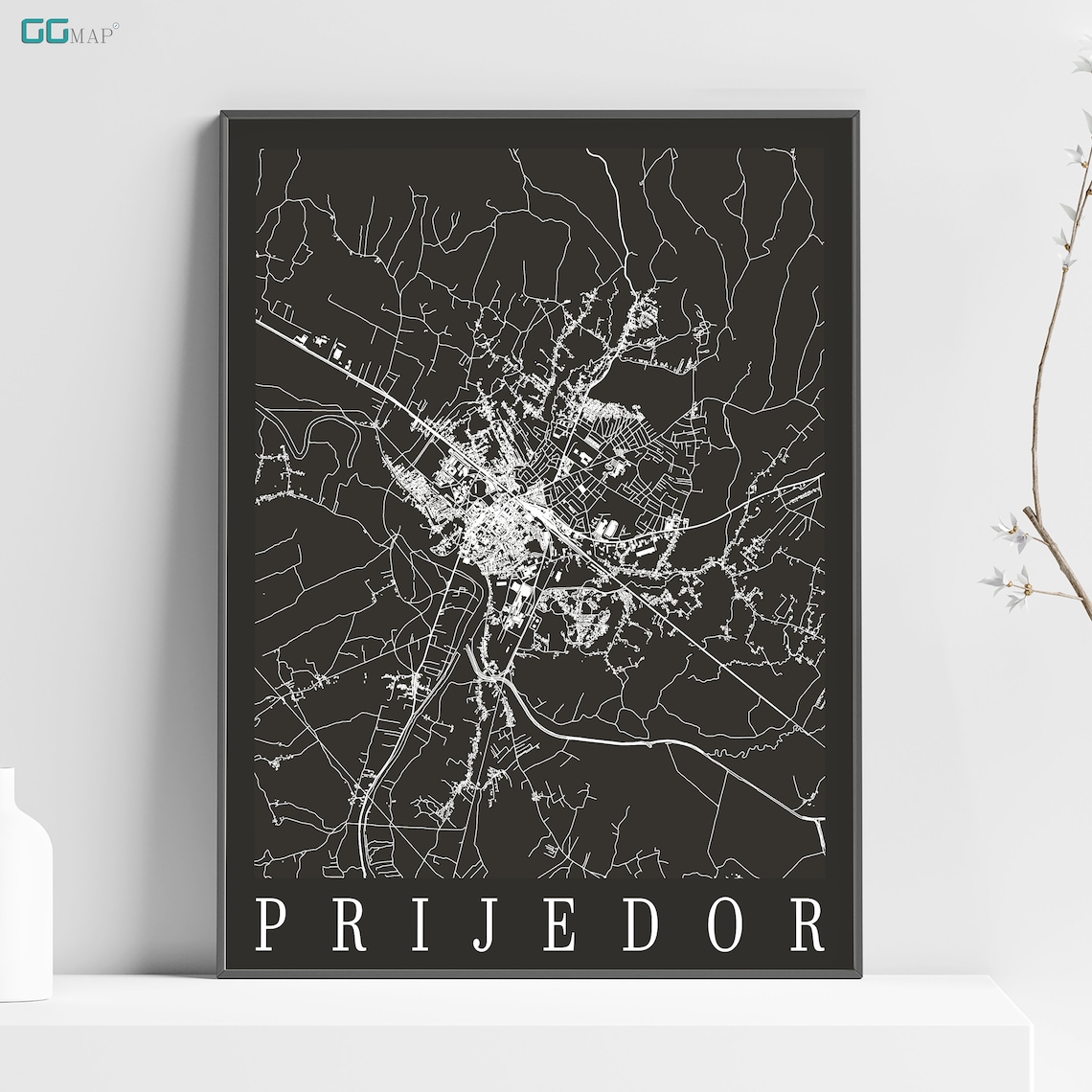 City Map of PRIJEDOR Home Decor Wall Decor Office Map - Etsy