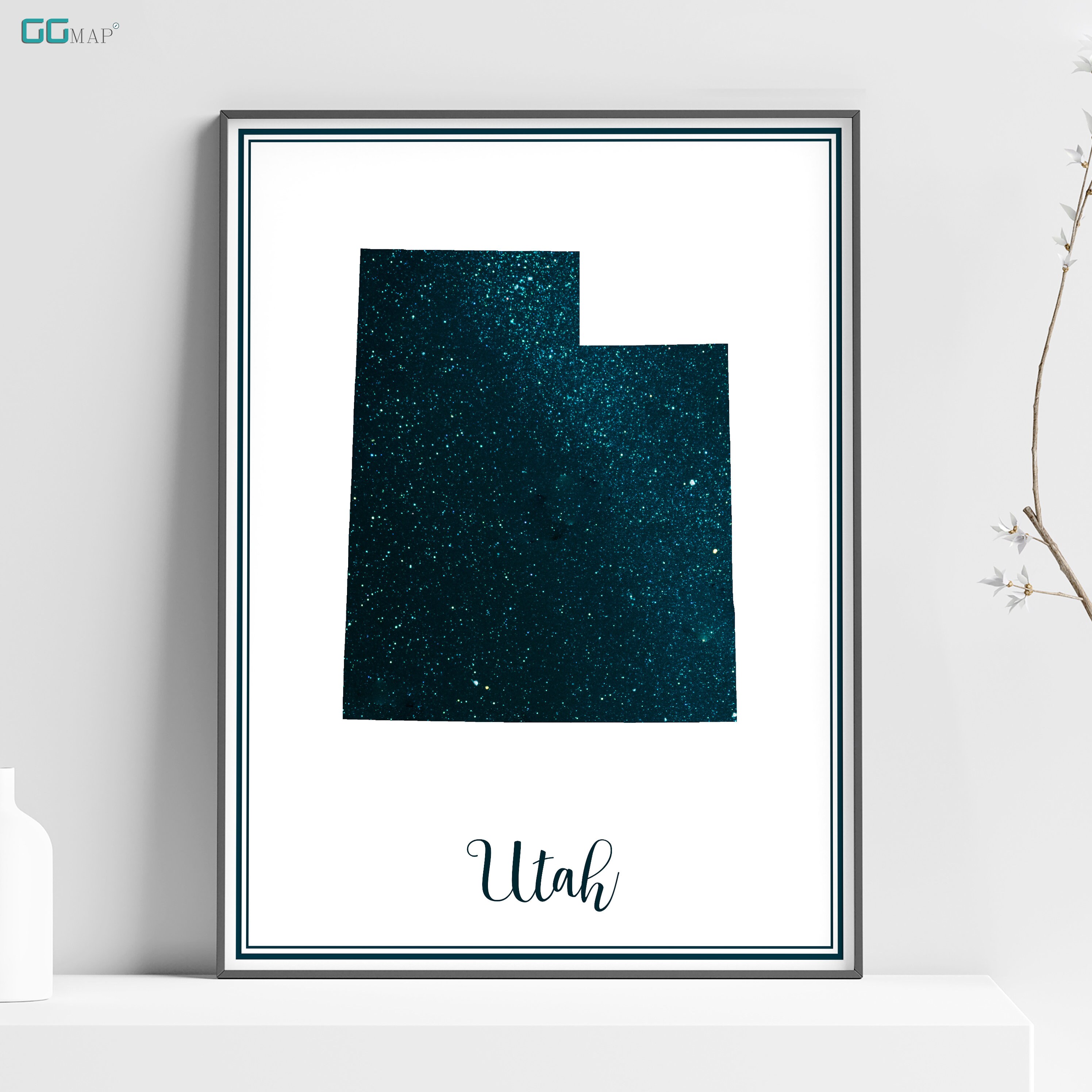 UTAH Map Utah Stars Map Travel Poster Home Decor Wall Decor Office Map ...