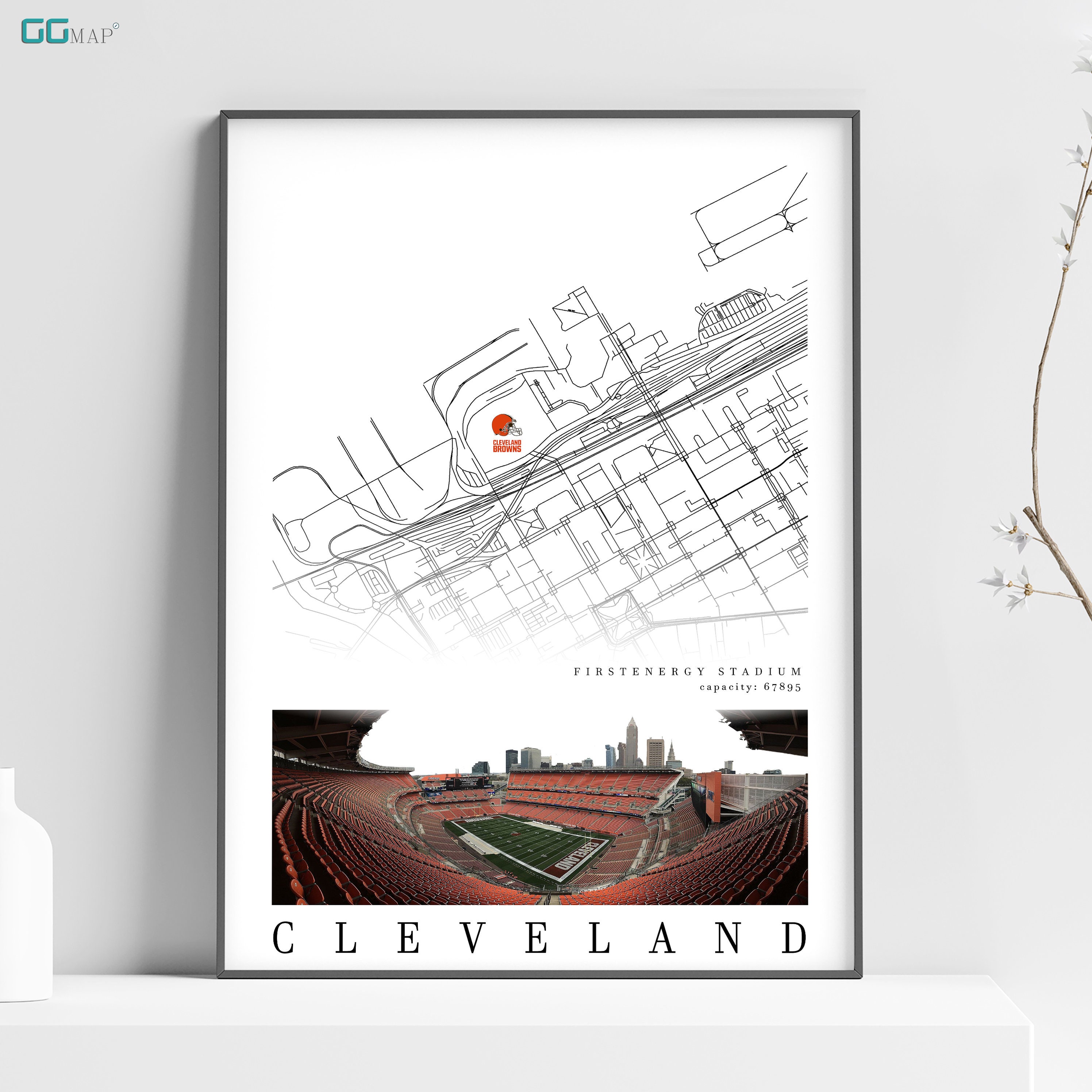 City Map of CLEVELAND Firstenergy Stadium Home Decor - Etsy