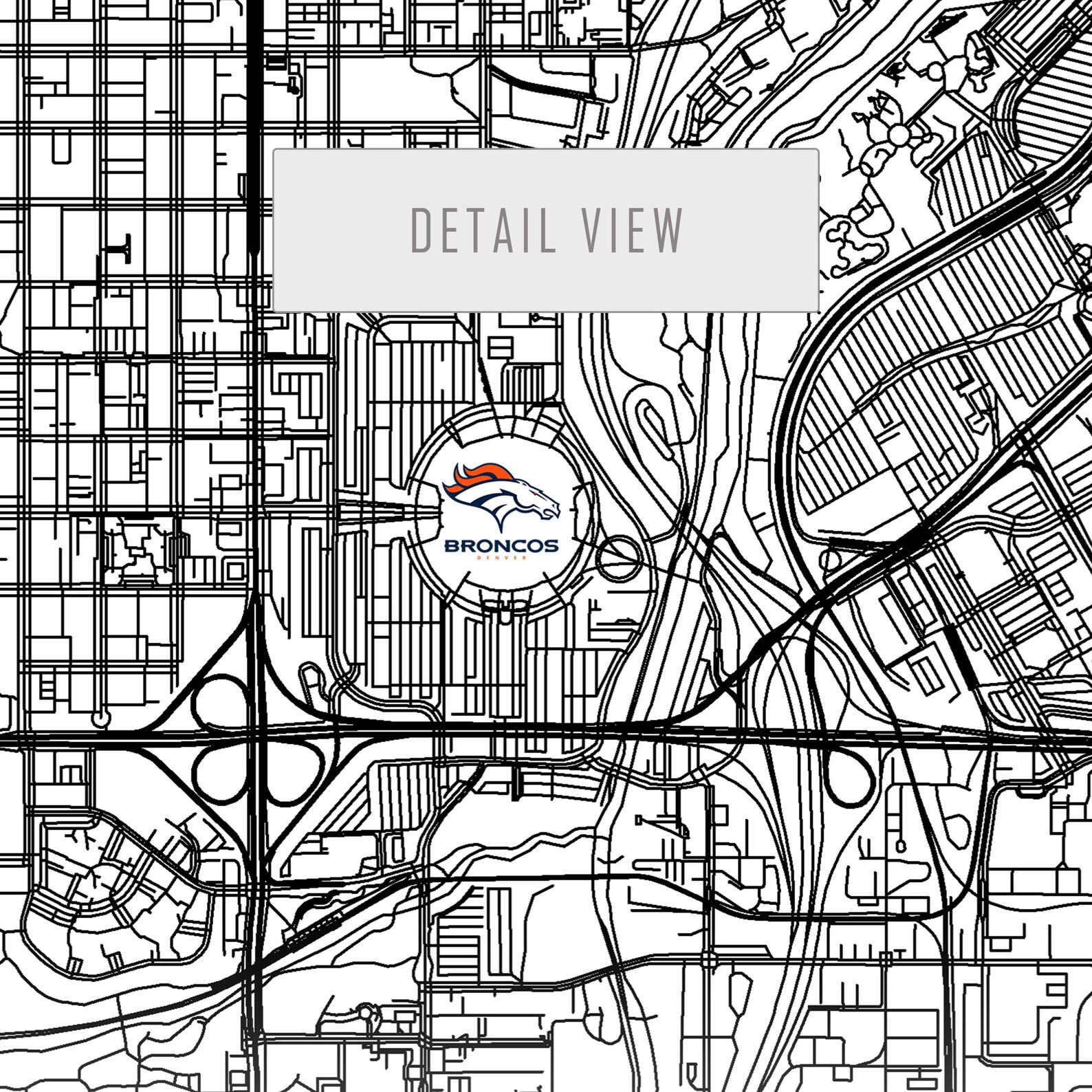 City Map of DENVER Empower Field Stadium Home Decor Denver - Etsy