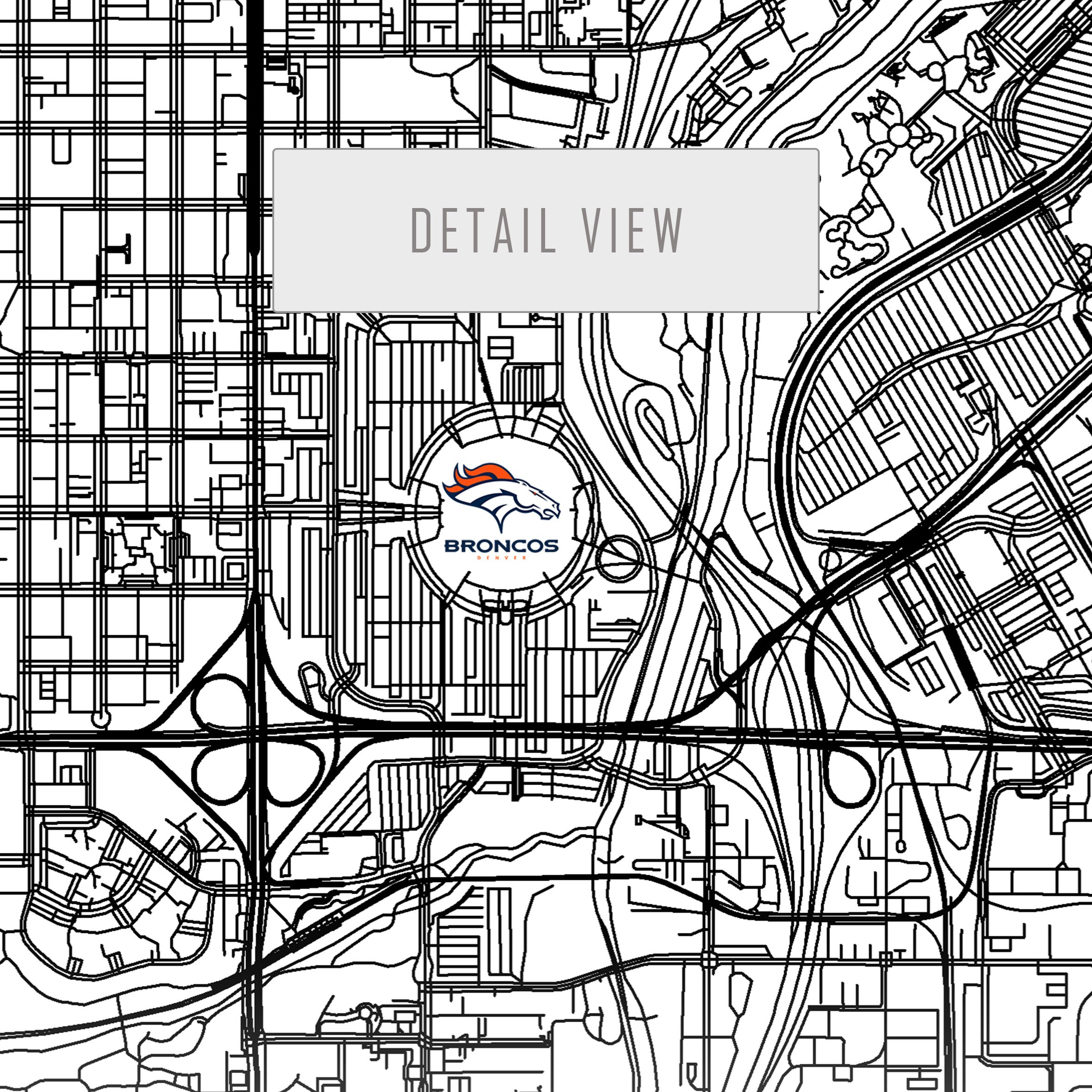 City Map of DENVER Empower Field Stadium Home Decor Denver - Etsy