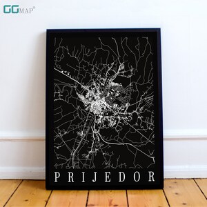 City Map of PRIJEDOR Home Decor Wall Decor Office Map - Etsy