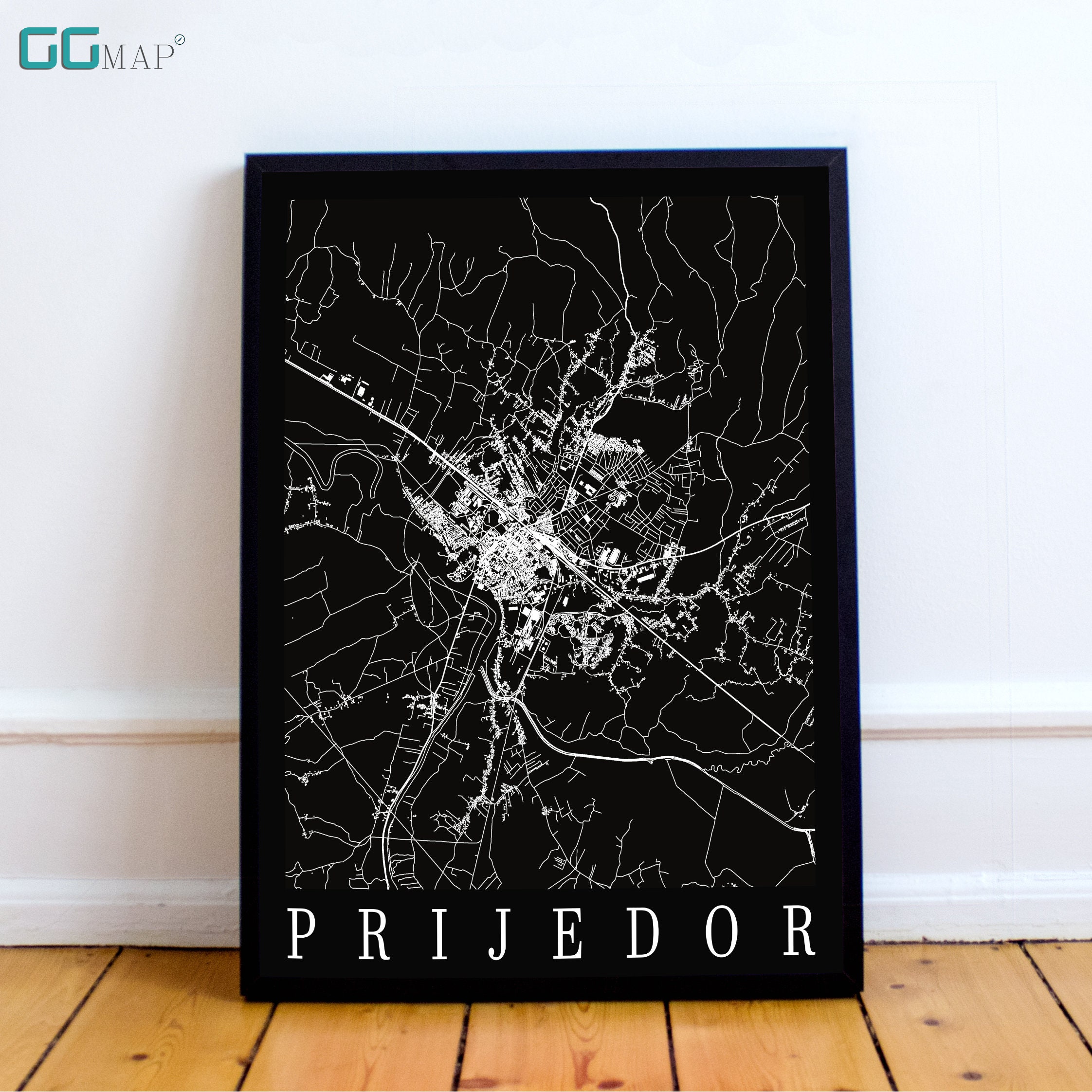 City Map of PRIJEDOR Home Decor Wall Decor Office Map - Etsy