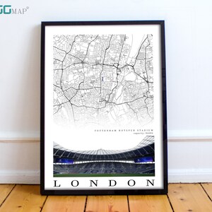 City Map of LONDON - Tottenham Hotspur Stadium - Home Decor Tottenham ...